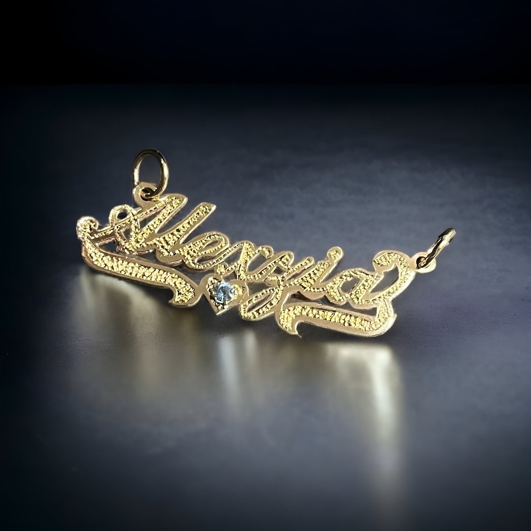 14K, 10K Solid Gold Personalized Name Pendant With Heart Design ...