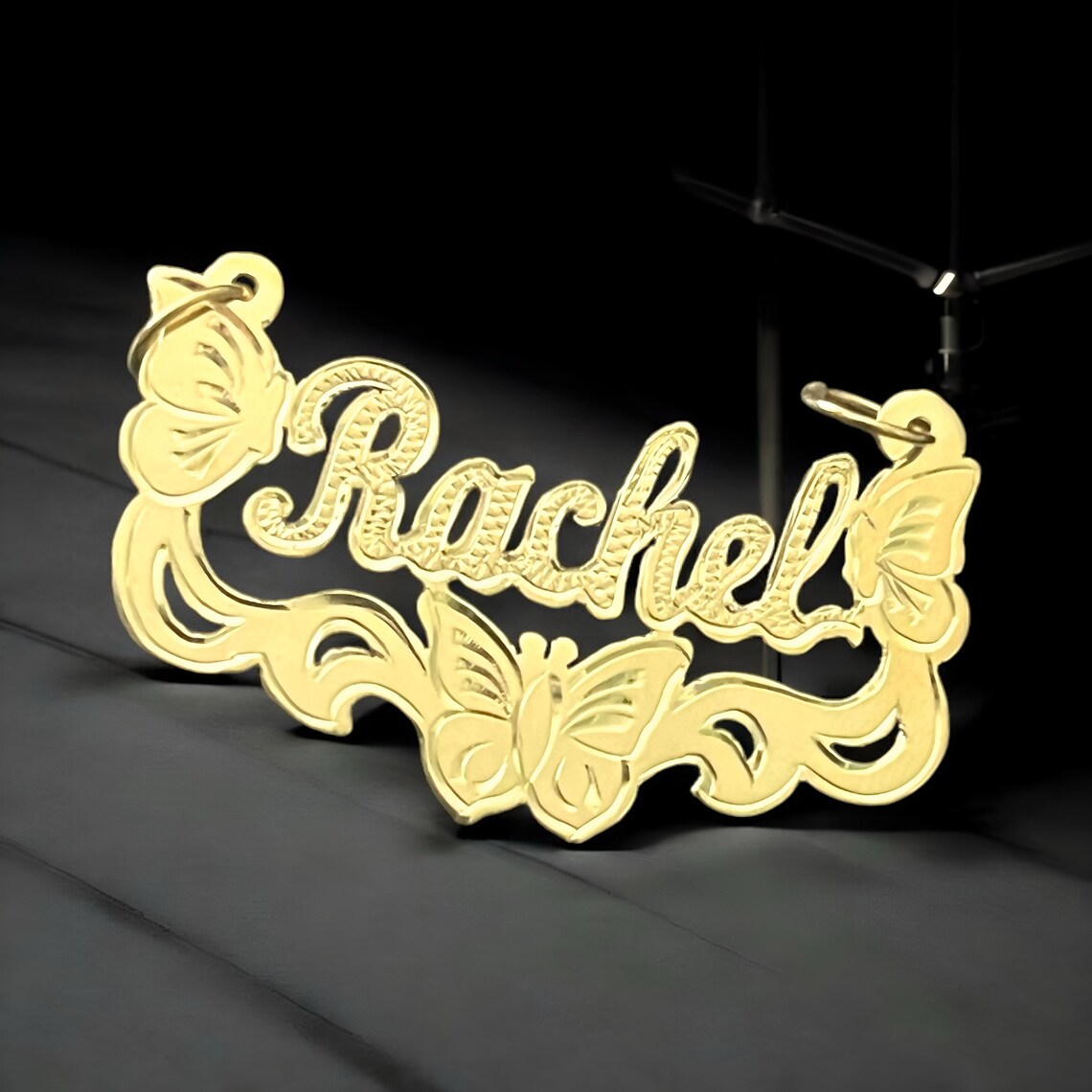 Exquisite Solid Gold Personalized Handmade Name Pendant, Custom Name ...