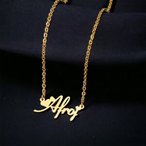 14k Solid Gold Personalized Handmade Name Pendant, Custom Name Charm ...