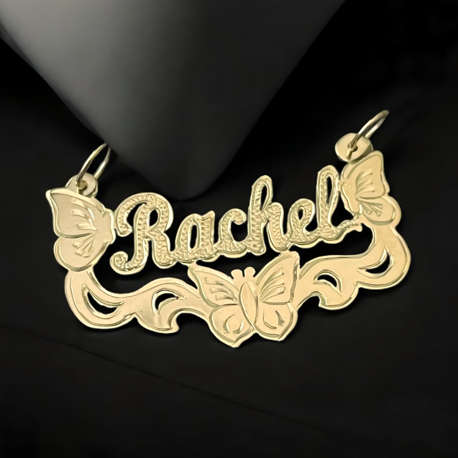 Exquisite Solid Gold Personalized Handmade Name Pendant, Custom Name ...