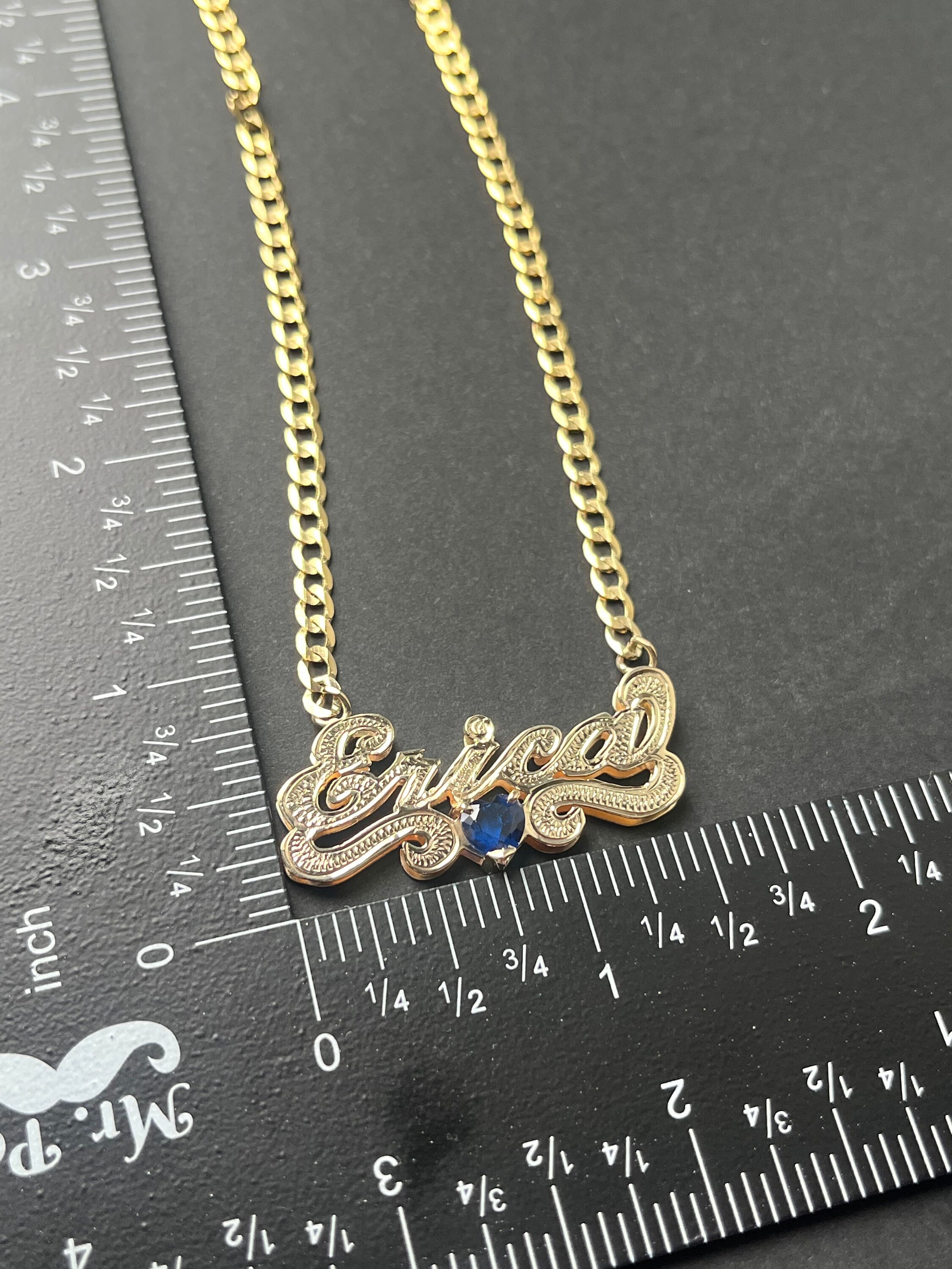 14K, 10K Solid Gold Customized Double Plated, Personalized Name Pendant ...