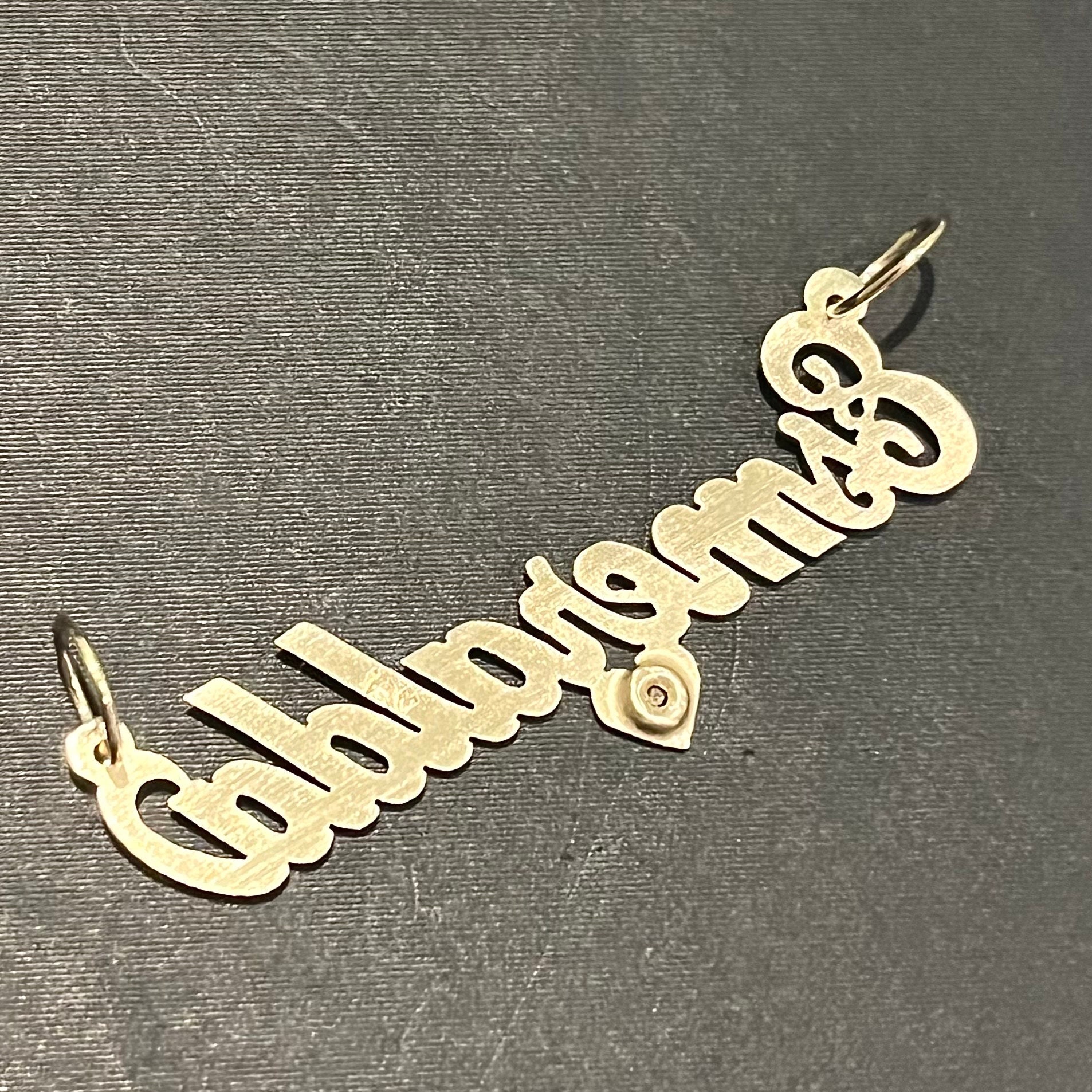 14K, 10K Solid Gold Personalized Name Pendant With Heart Design ...