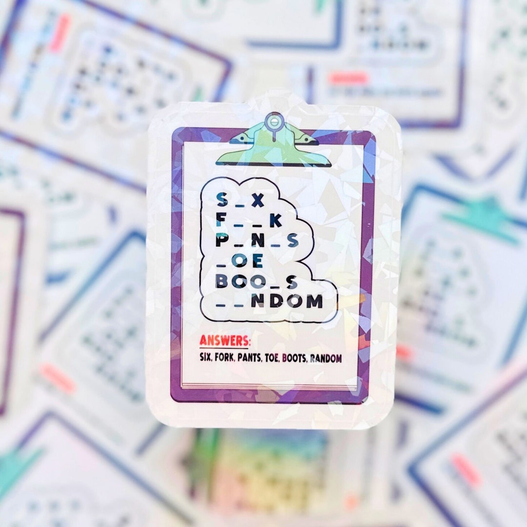 Bad Word Fill in the Blanks Sticker, Word Game Sticker, Curse Word ...