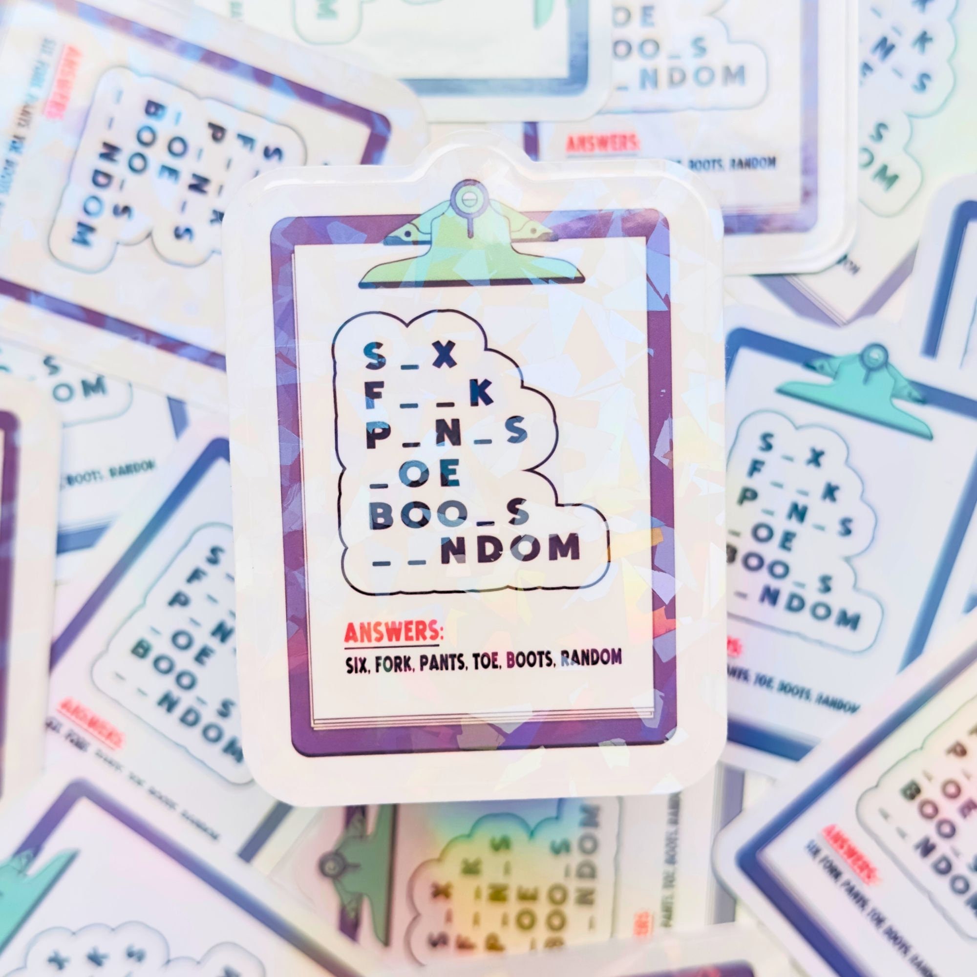 Bad Word Fill in the Blanks Sticker, Word Game Sticker, Curse Word ...