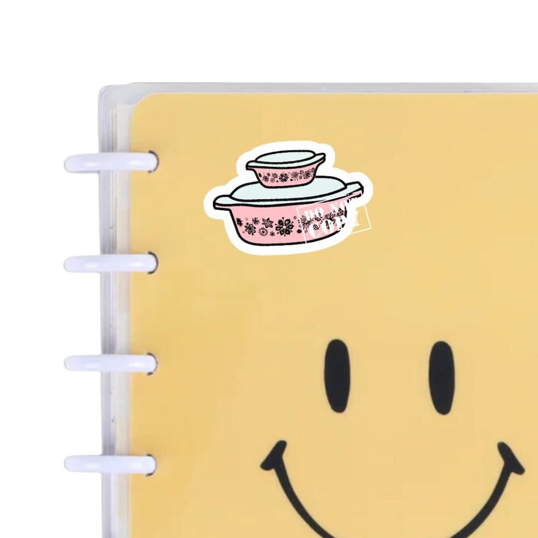 Vintage Pyrex Sticker, Pink Pyrex With Lid, Stacked Pyrex Dishes, 2 ...