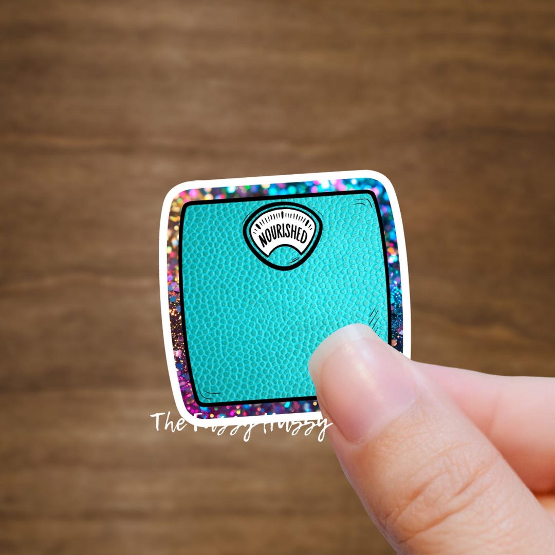 Nourished Funny Sticker, Bathroom Scale Sticker, Healthy Weight Sticker ...