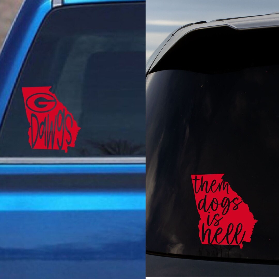 GA Bulldogs Car Decal, Georgia Bulldogs Sticker, Go Dawgs Merch, Them ...
