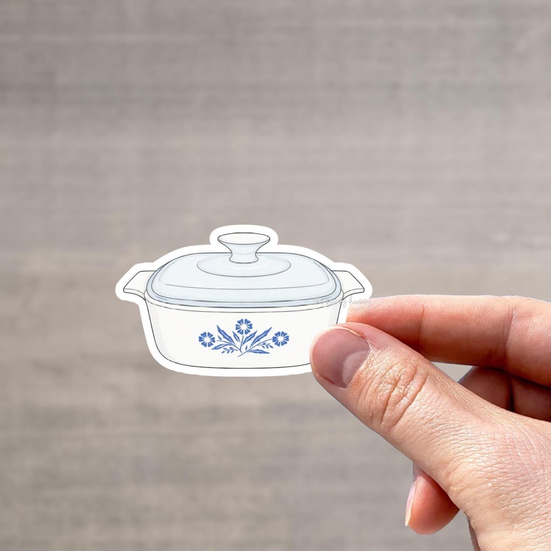 Cornflower Sticker, Vintage Casserole Dish Sticker, Retro Dishes Decal ...