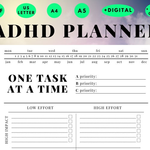 ADHD Priority Daily Planner Priority Printable Adult ADHD - Etsy