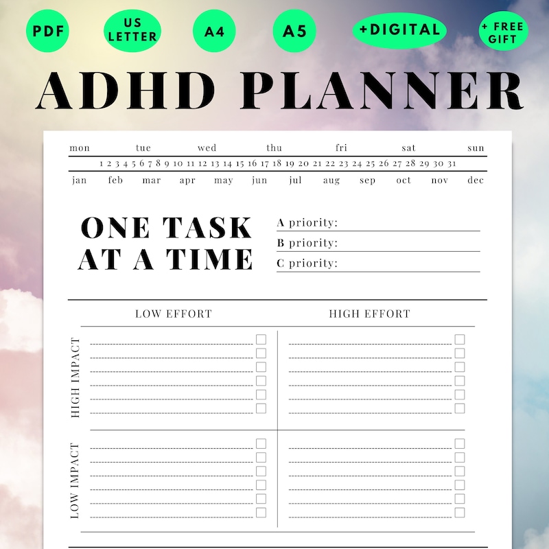 Adhd Priority List Etsy