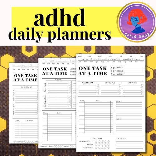 ADHD Priority Daily Planner Priority Printable Adult ADHD - Etsy