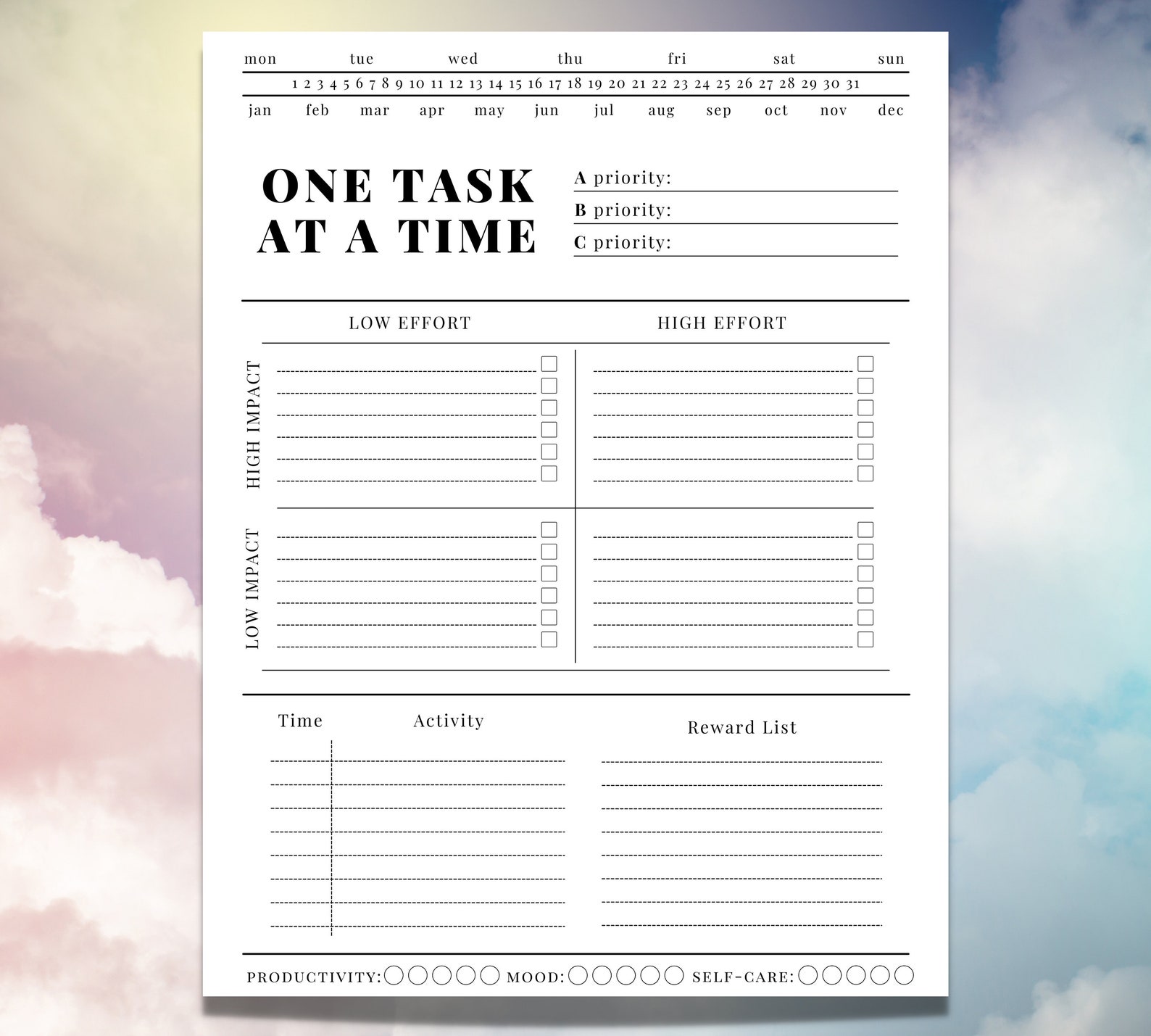 ADHD Priority Daily Planner | Priority Printable | Adult ADHD ...