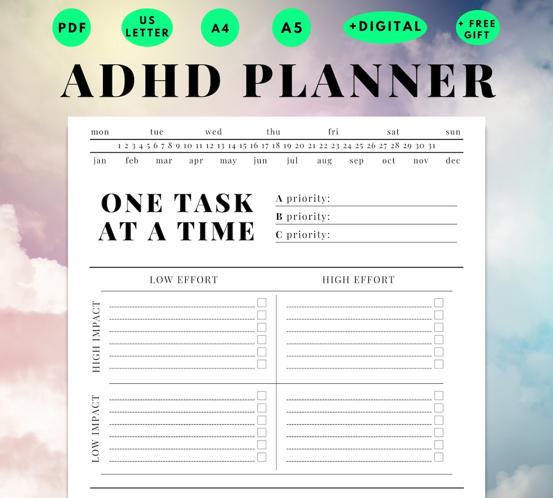 ADHD Priority Daily Planner | Priority Printable | Adult ADHD ...