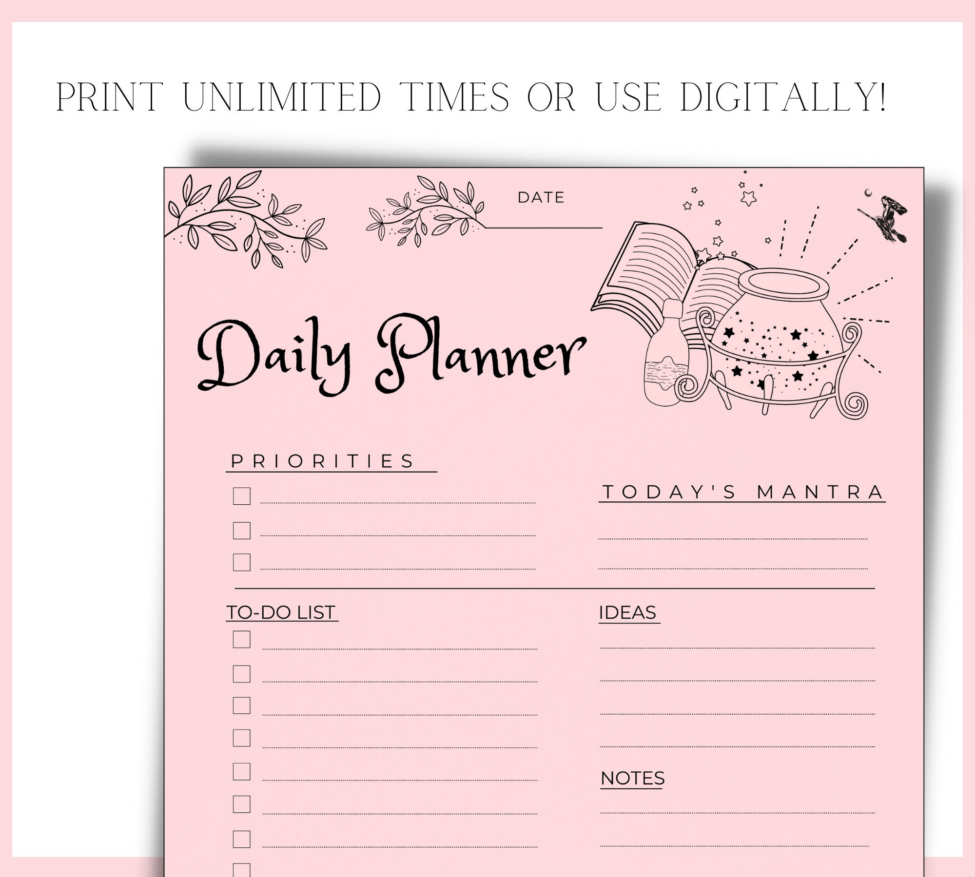 Magic Themed Daily Planner Printable | Daily Planners | Printable ...