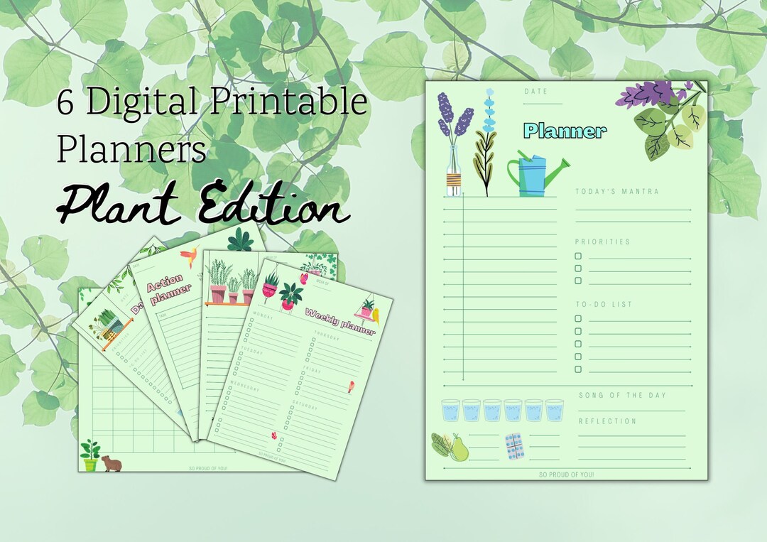 Plant Planners | Daily Planner PDF| Action Planner | Priority Planner ...