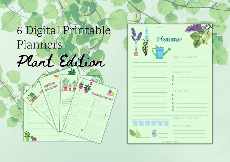 Plant Planners | Daily Planner PDF| Action Planner | Priority Planner ...