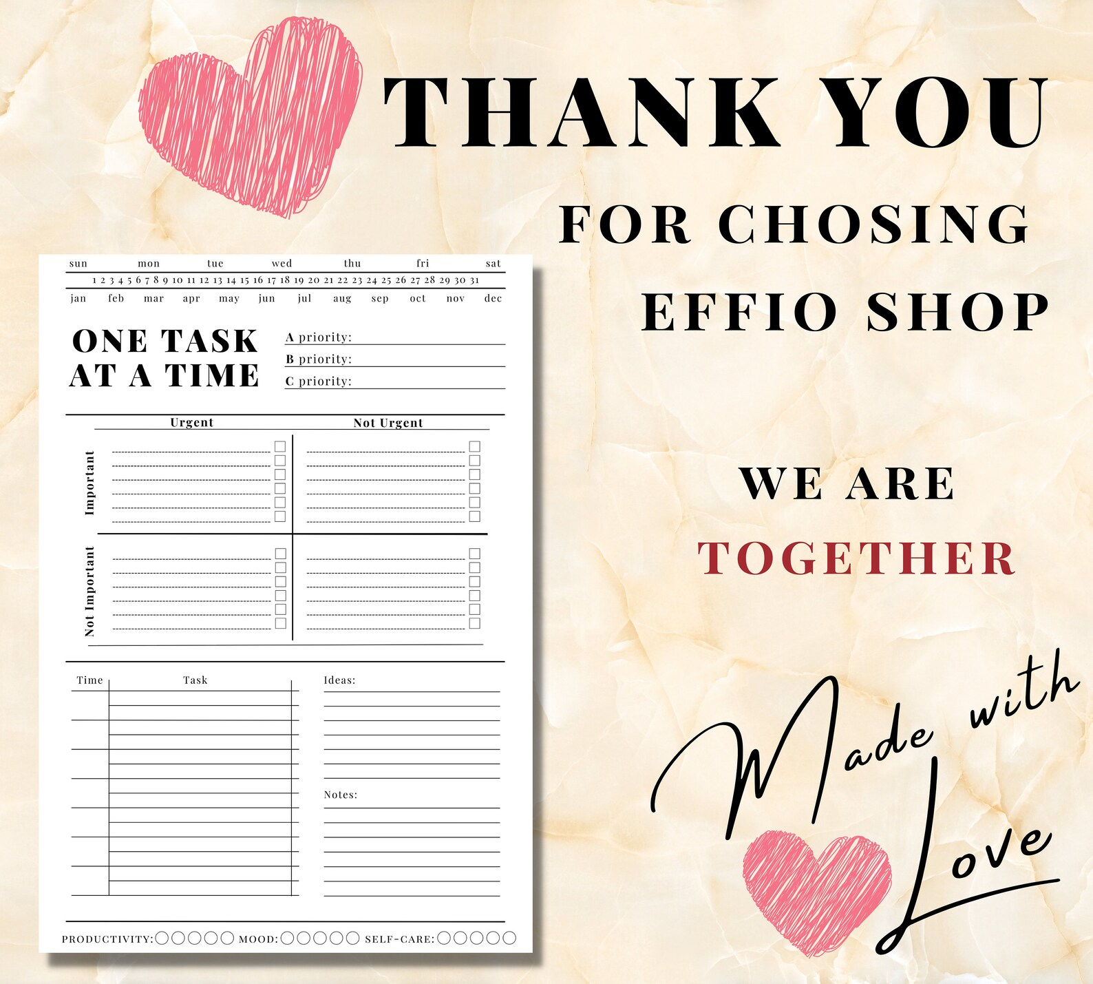 ADHD Daily Planner | Priority Square Printable | Adult ADHD ...