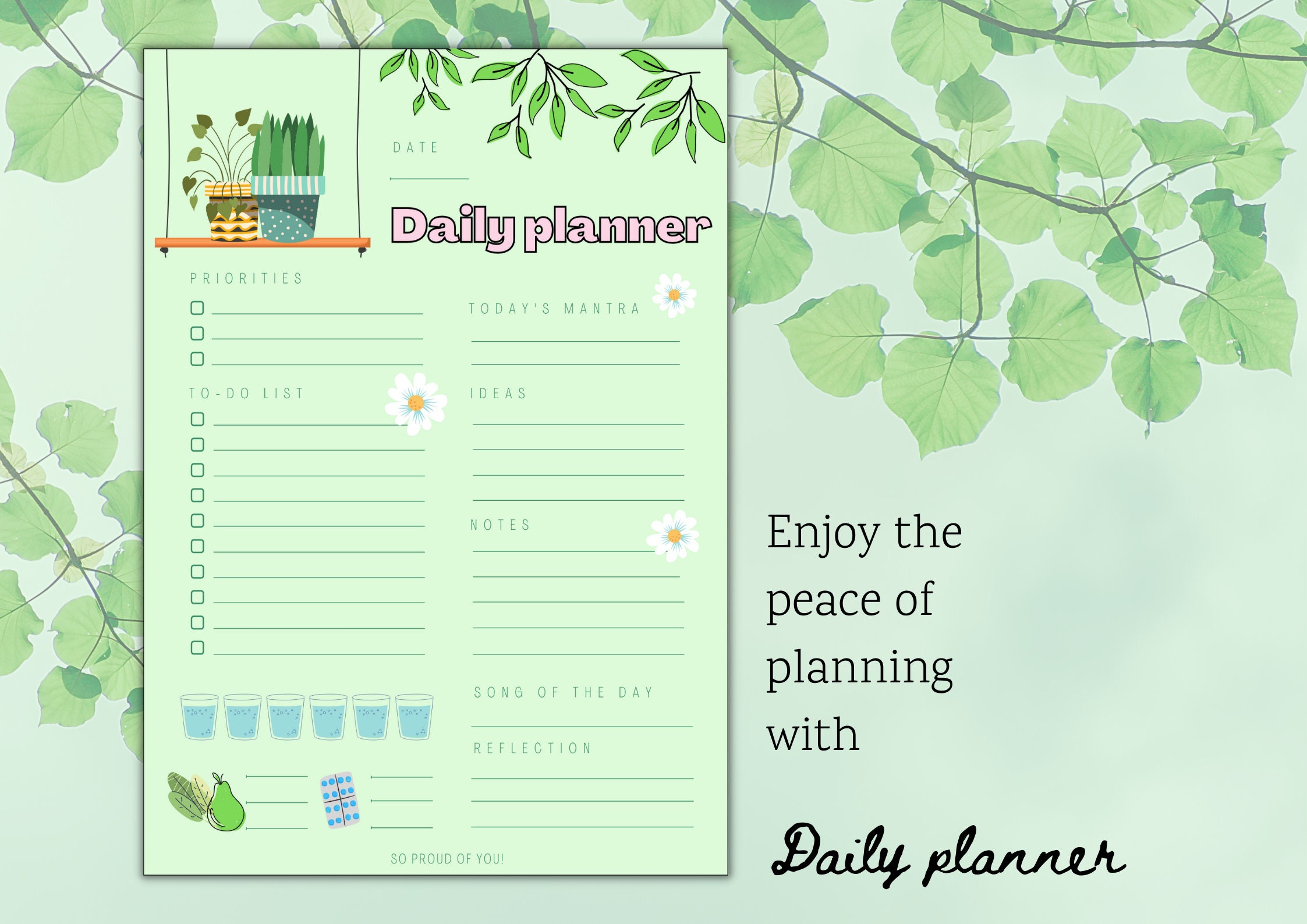 Plant Planners | Daily Planner PDF| Action Planner | Priority Planner ...