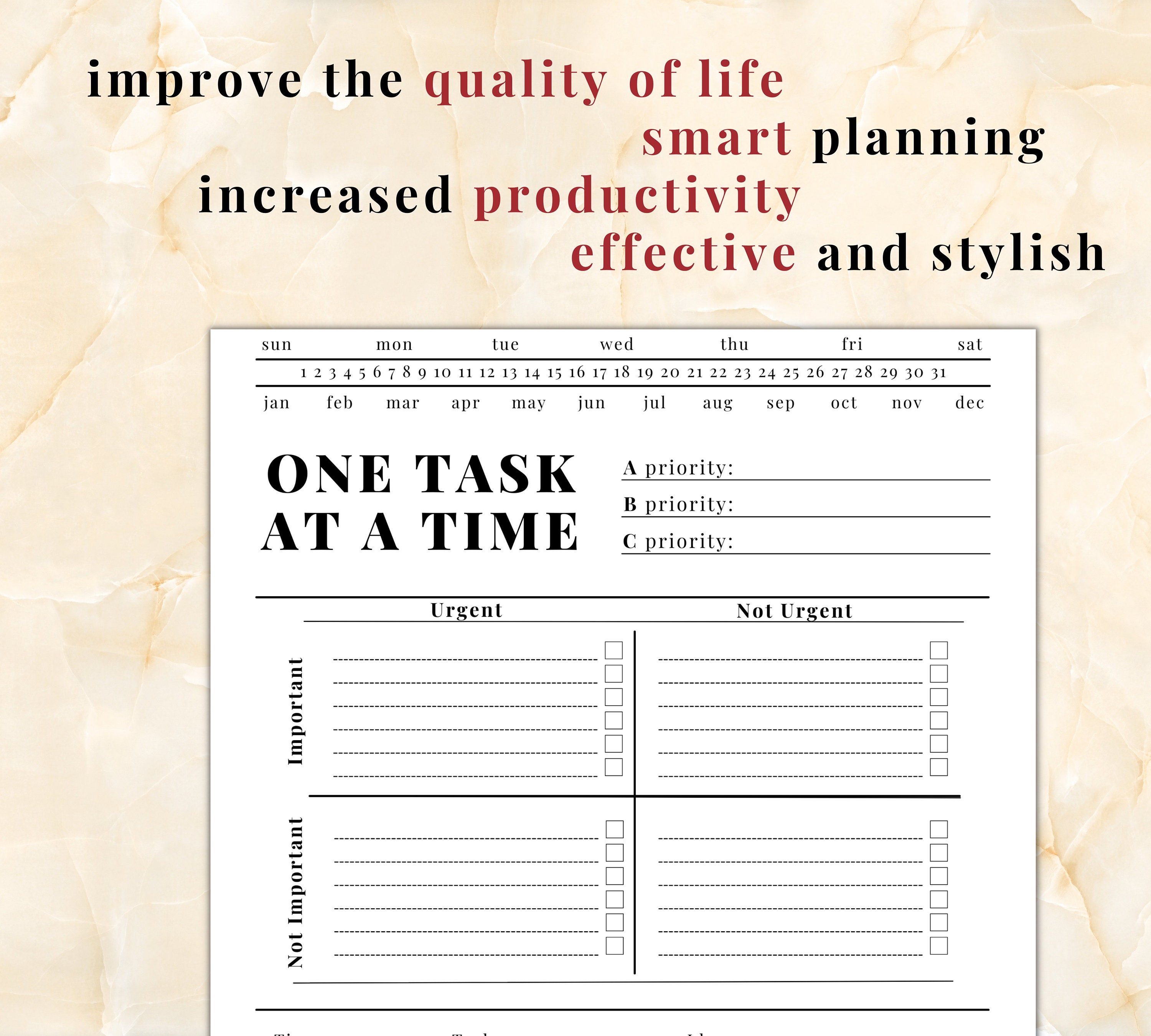 ADHD Daily Planner | Priority Square Printable | Adult ADHD ...