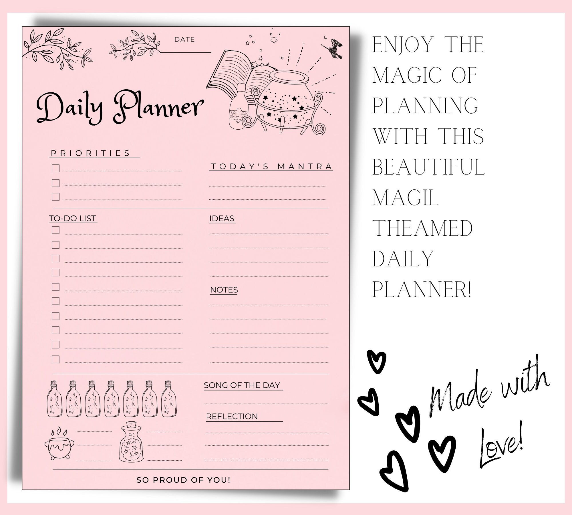 Magic Themed Daily Planner Printable | Daily Planners | Printable ...