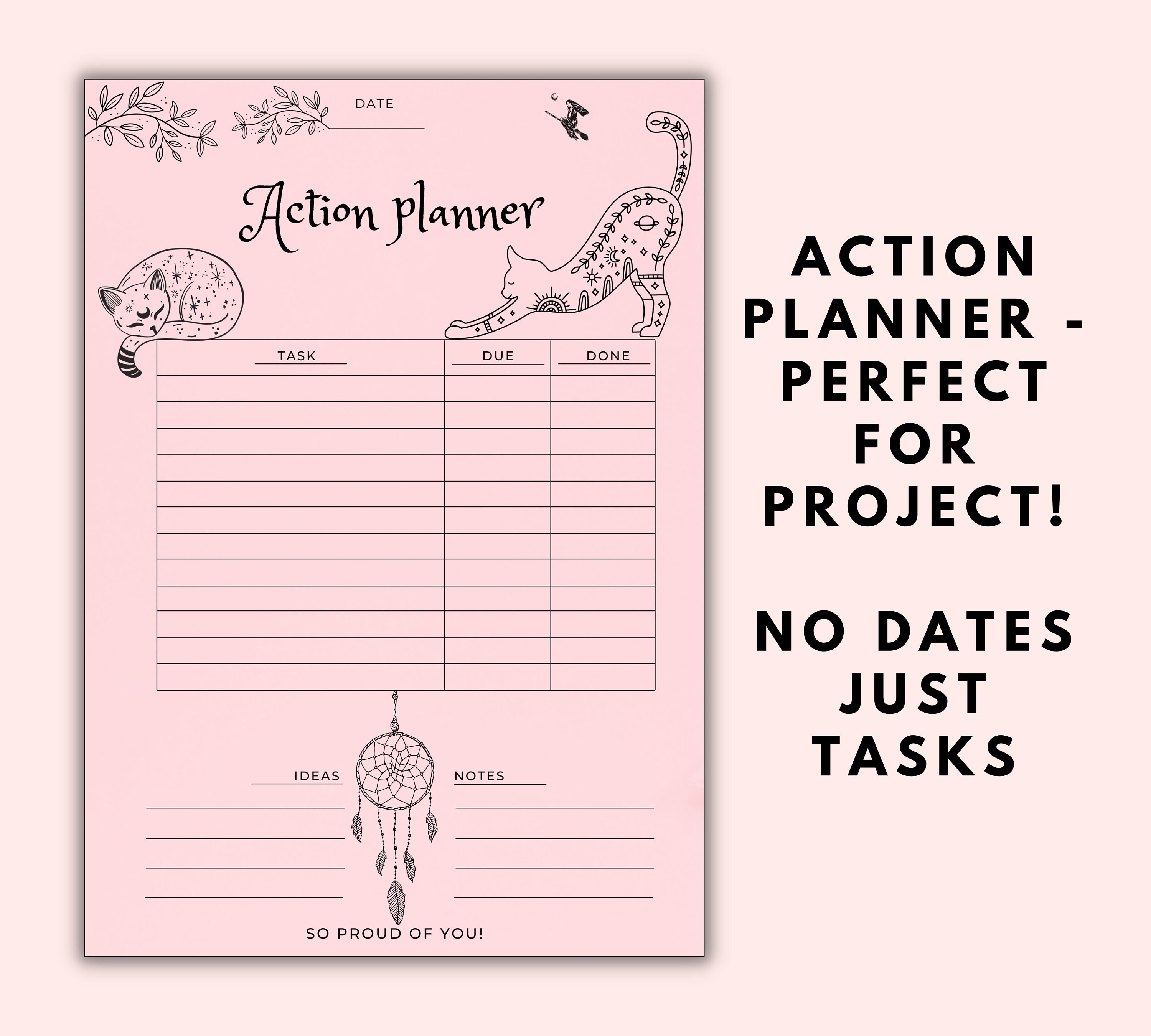 Magic Themed Productivity Pink Planner Bundle Printable & - Etsy