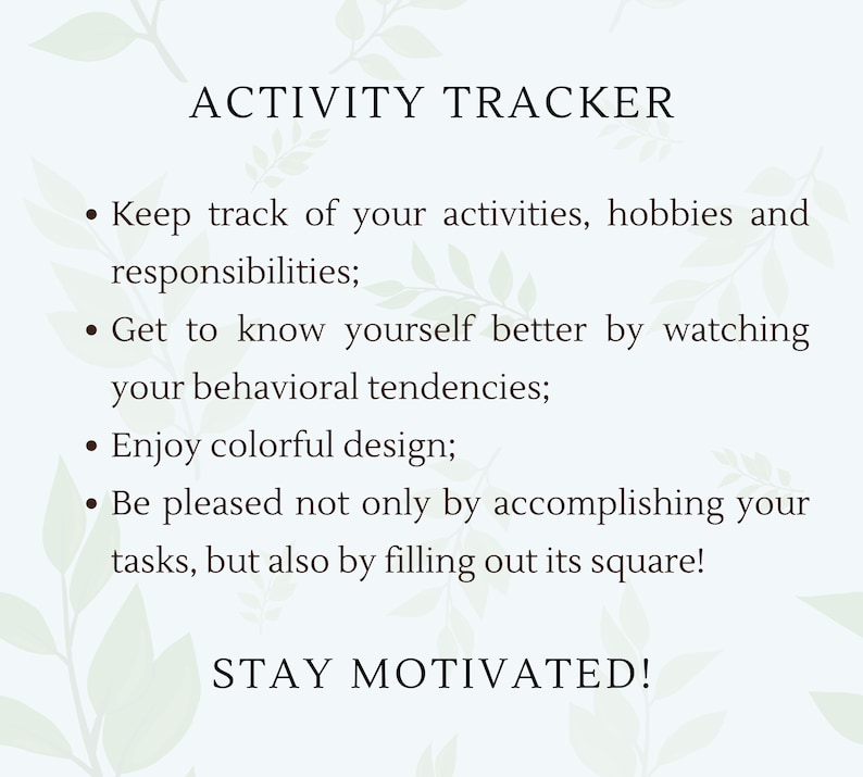 Activity Monthly Tracker Square System Printable Bullet Journal Digital ...