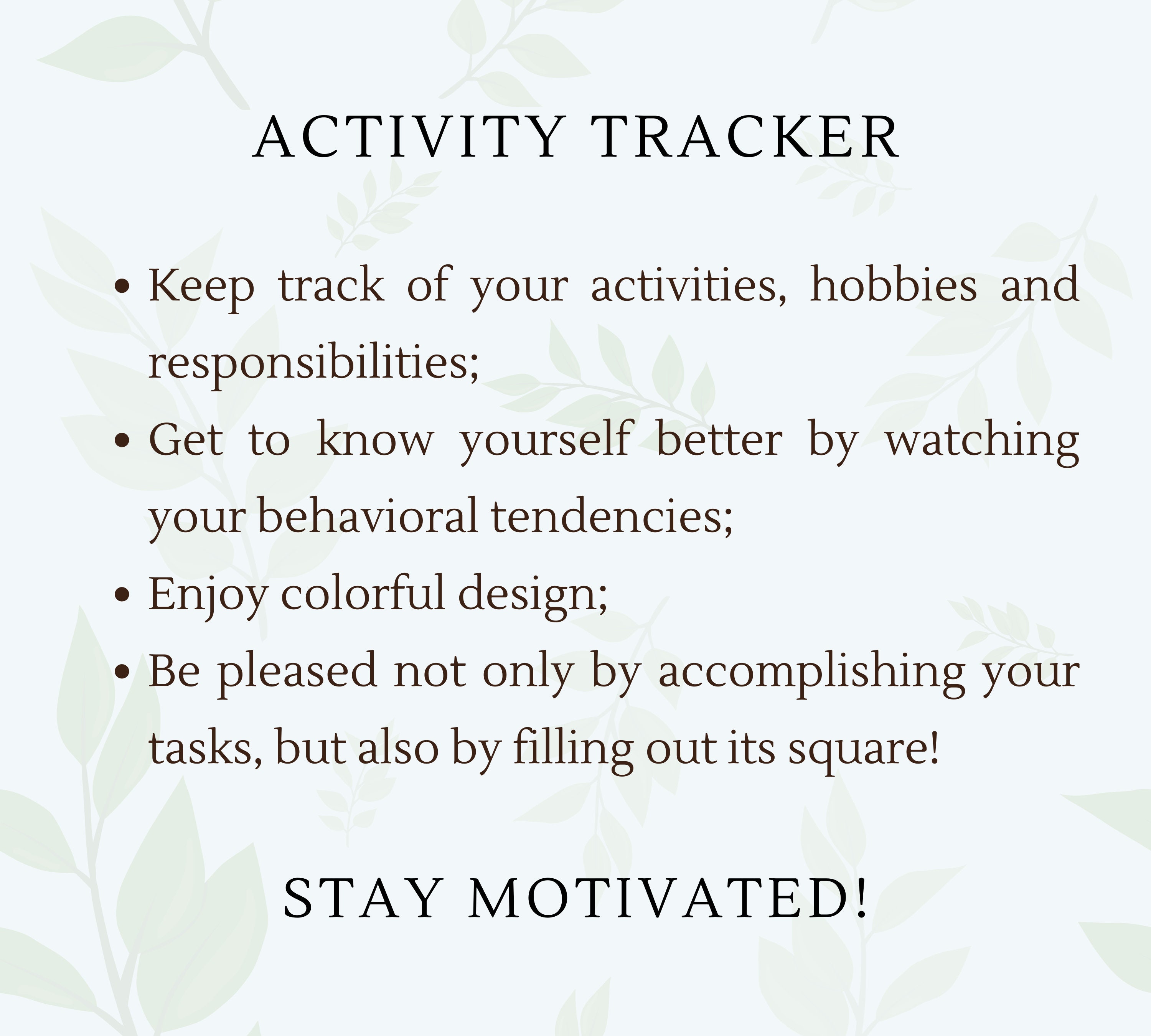 Activity Monthly Tracker Square System Printable Bullet Journal Digital ...
