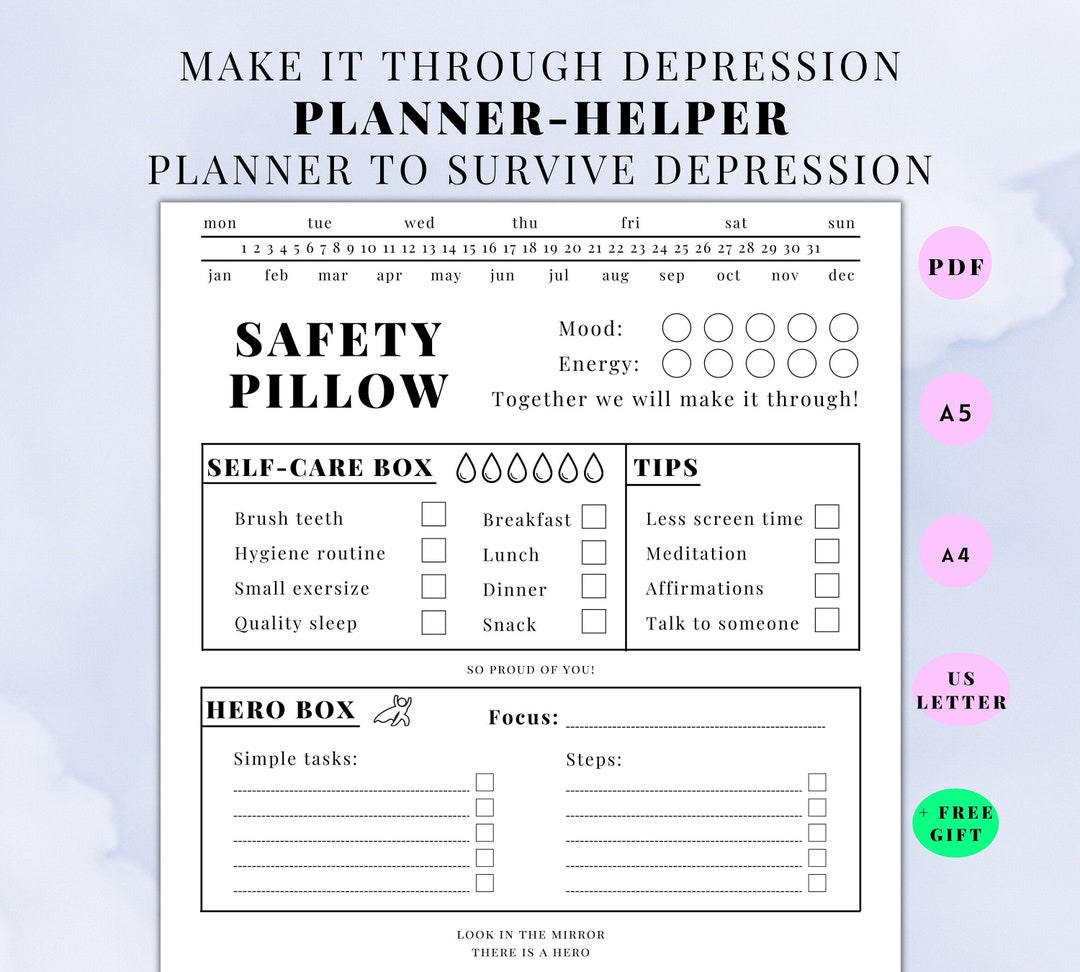 Depression Help Therapy Planner | Planner-helper Printable | Mental ...