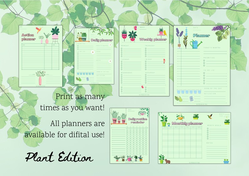 Plant Planners | Daily Planner PDF| Action Planner | Priority Planner ...