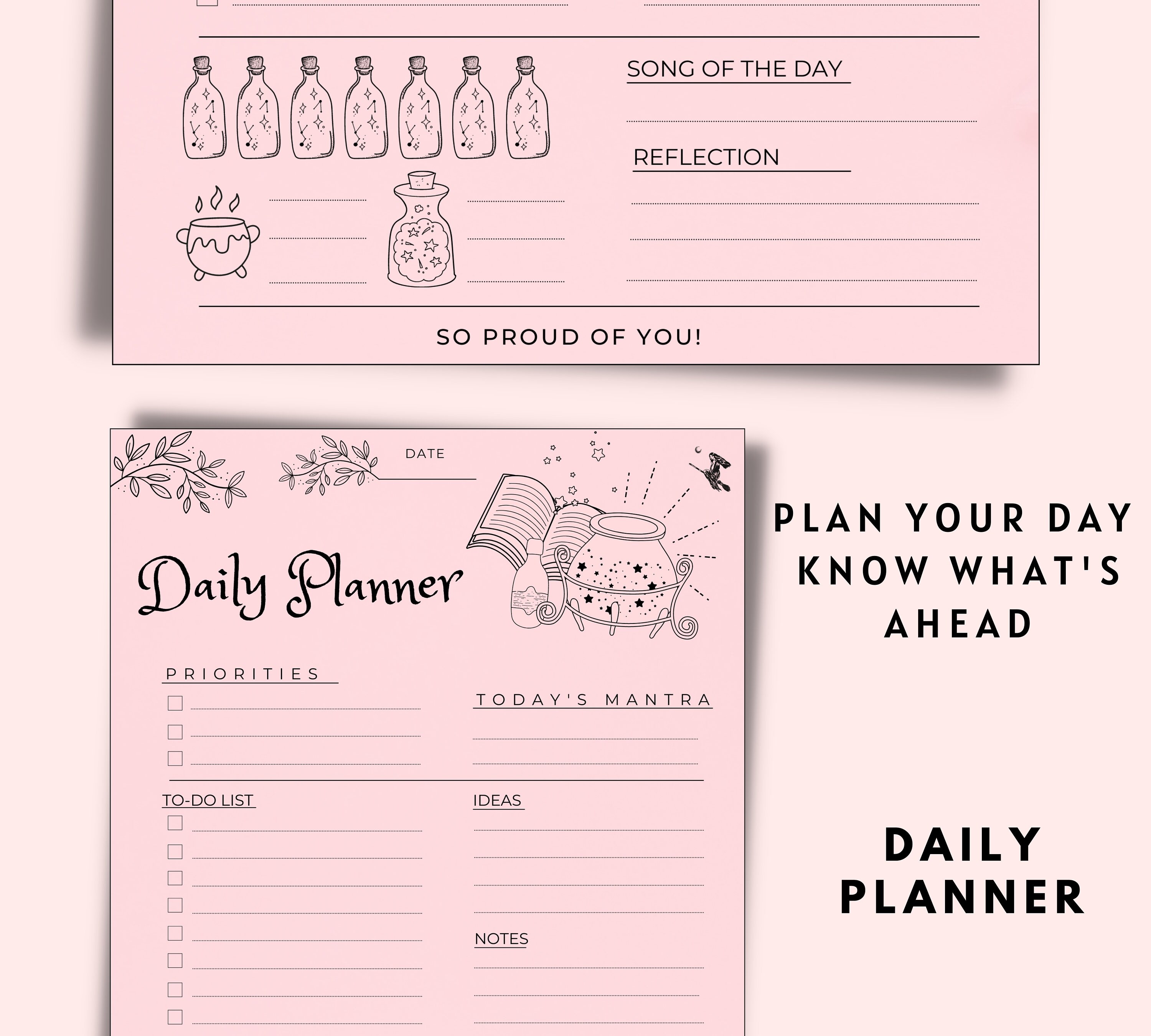 Magic Themed Productivity Pink Planner Bundle Printable & Digital ...
