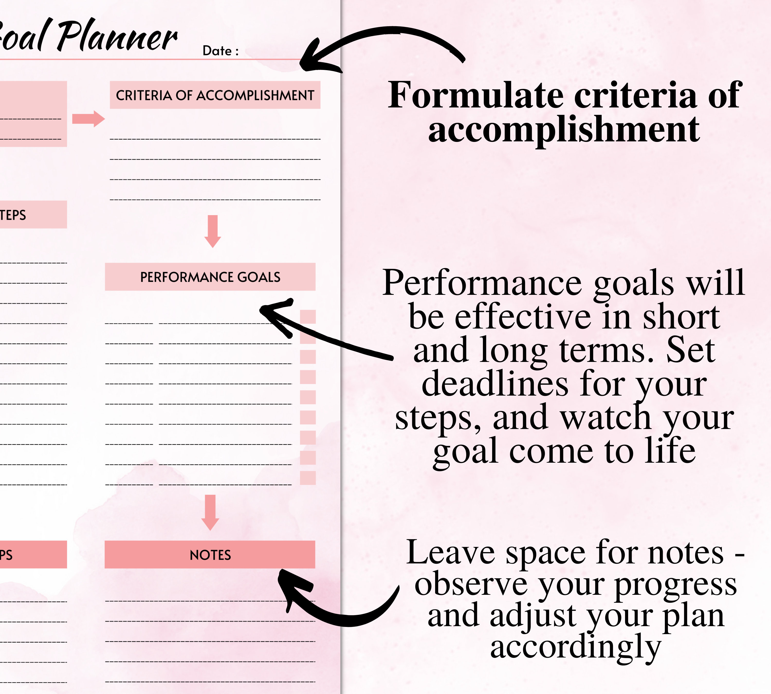 ADHD Goal Planner Printable | Productivity & Efficiency Planner | ADHD ...