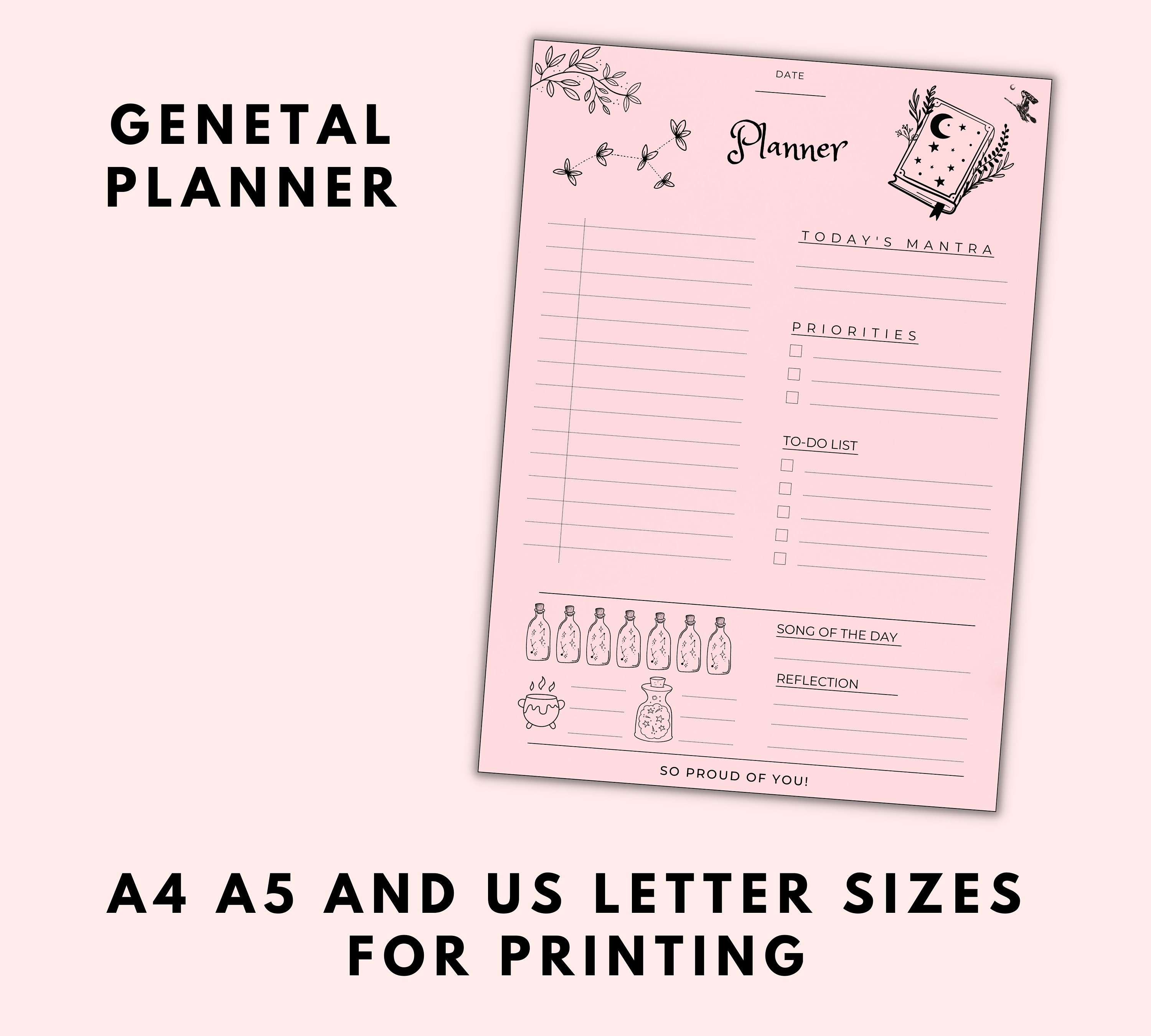 Magic Themed Productivity Pink Planner Bundle Printable & Digital ...