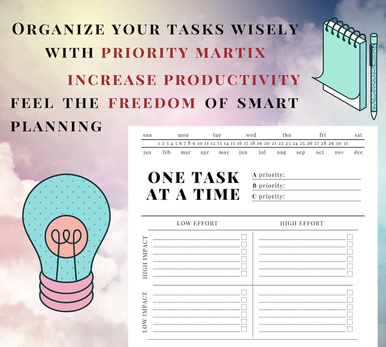 ADHD Priority Daily Planner | Priority Printable | Adult ADHD ...