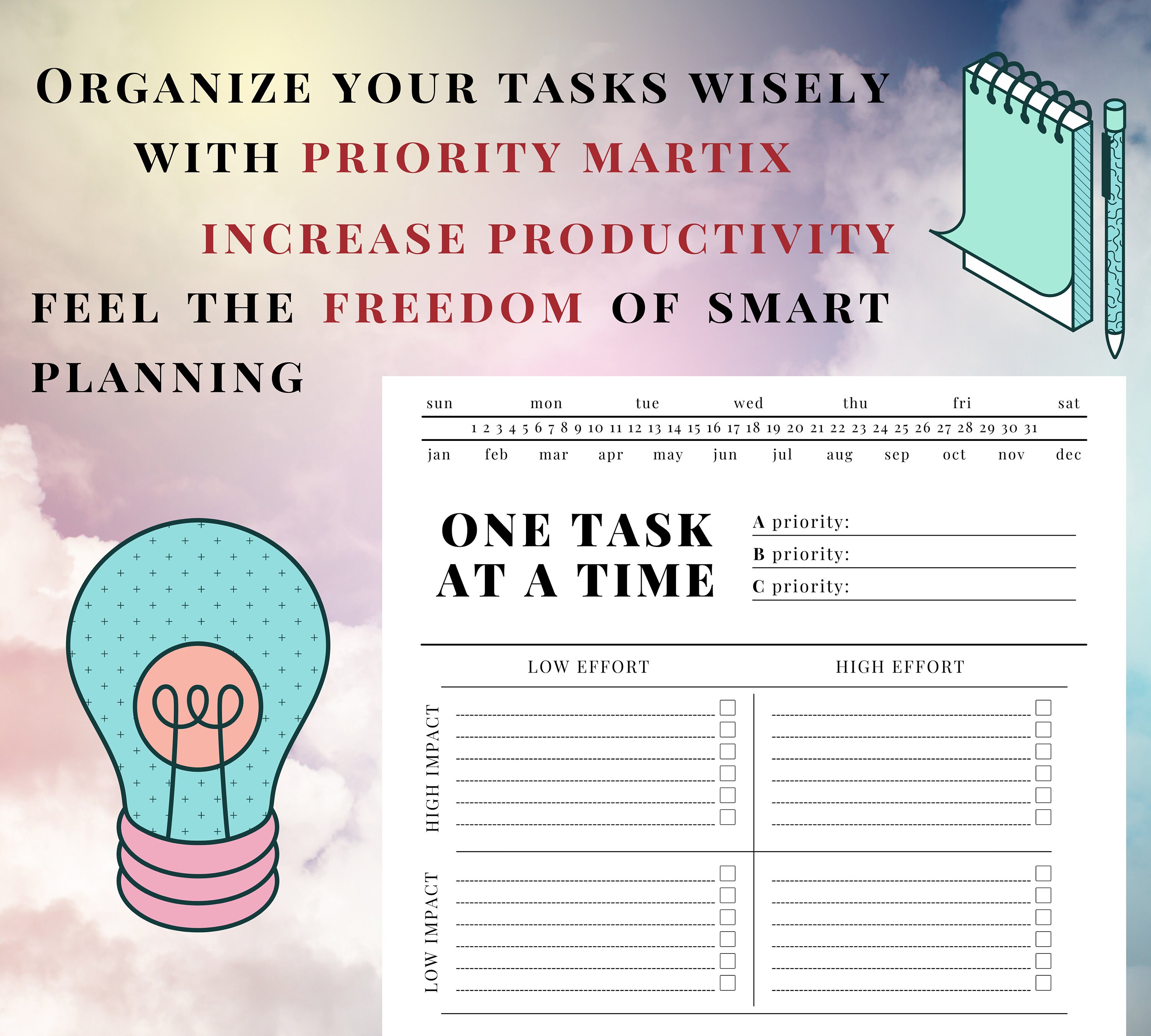 ADHD Priority Daily Planner | Priority Printable | Adult ADHD ...