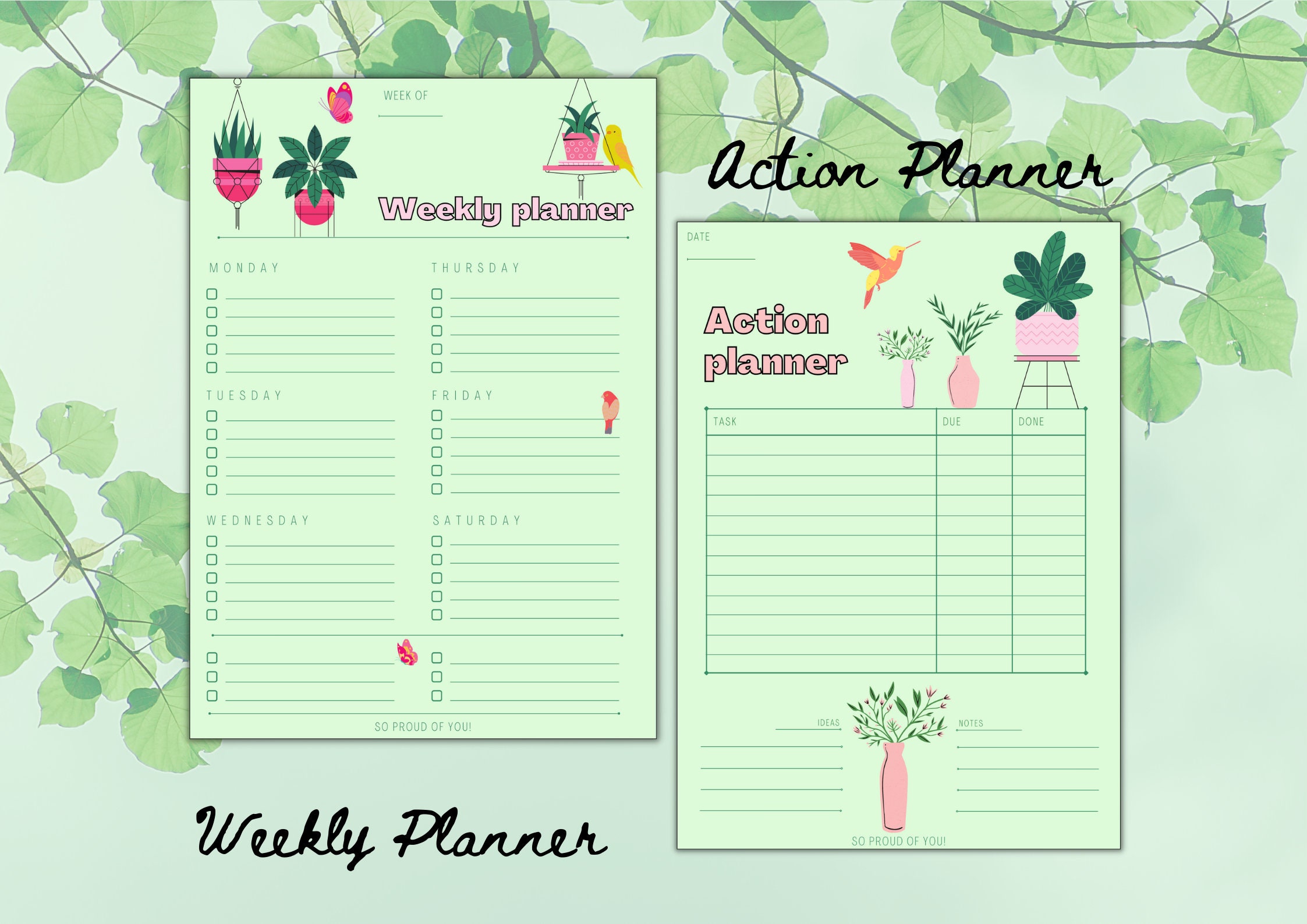 Plant Planners | Daily Planner PDF| Action Planner | Priority Planner ...