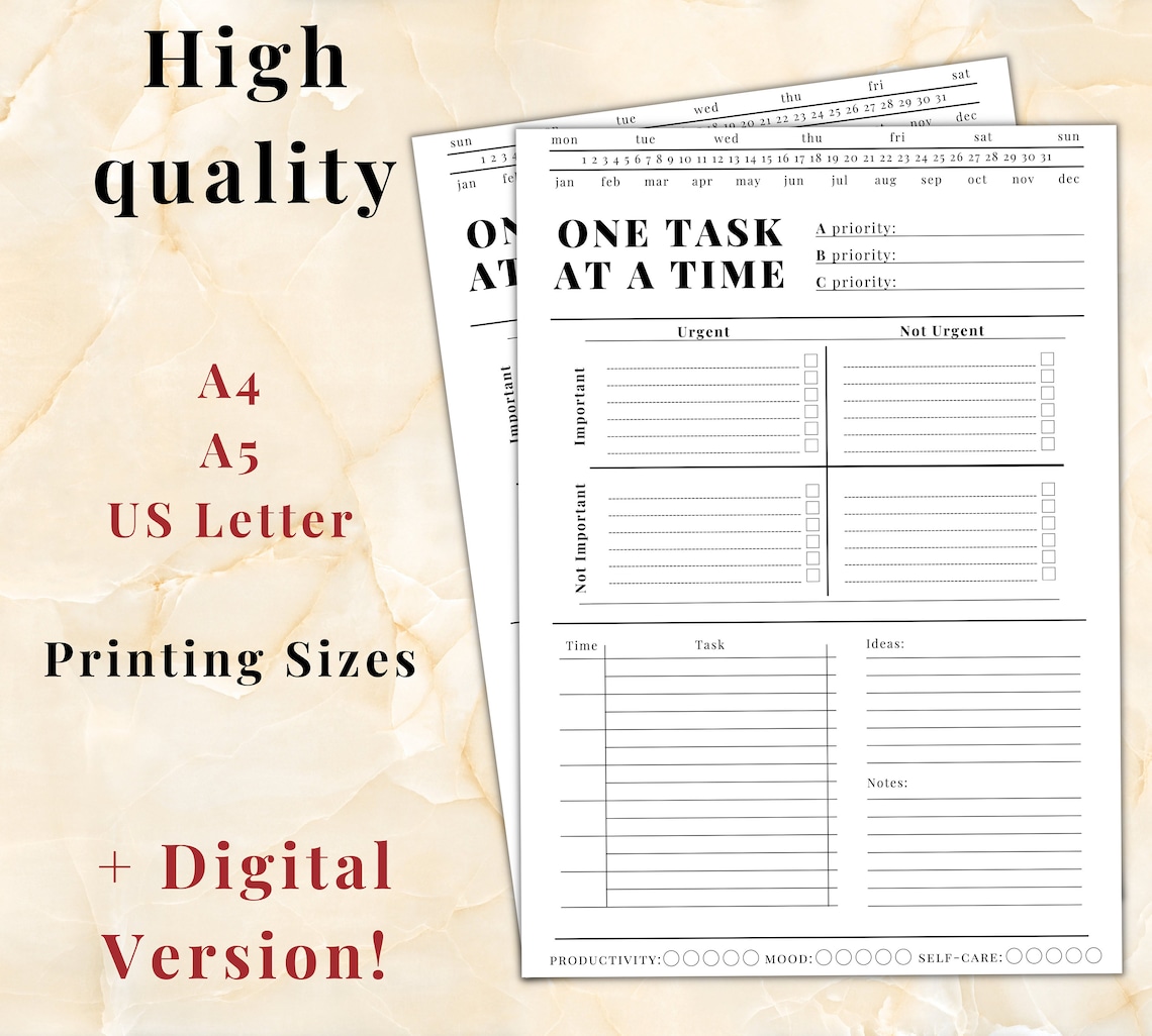 ADHD Daily Planner | Priority Square Printable | Adult ADHD ...