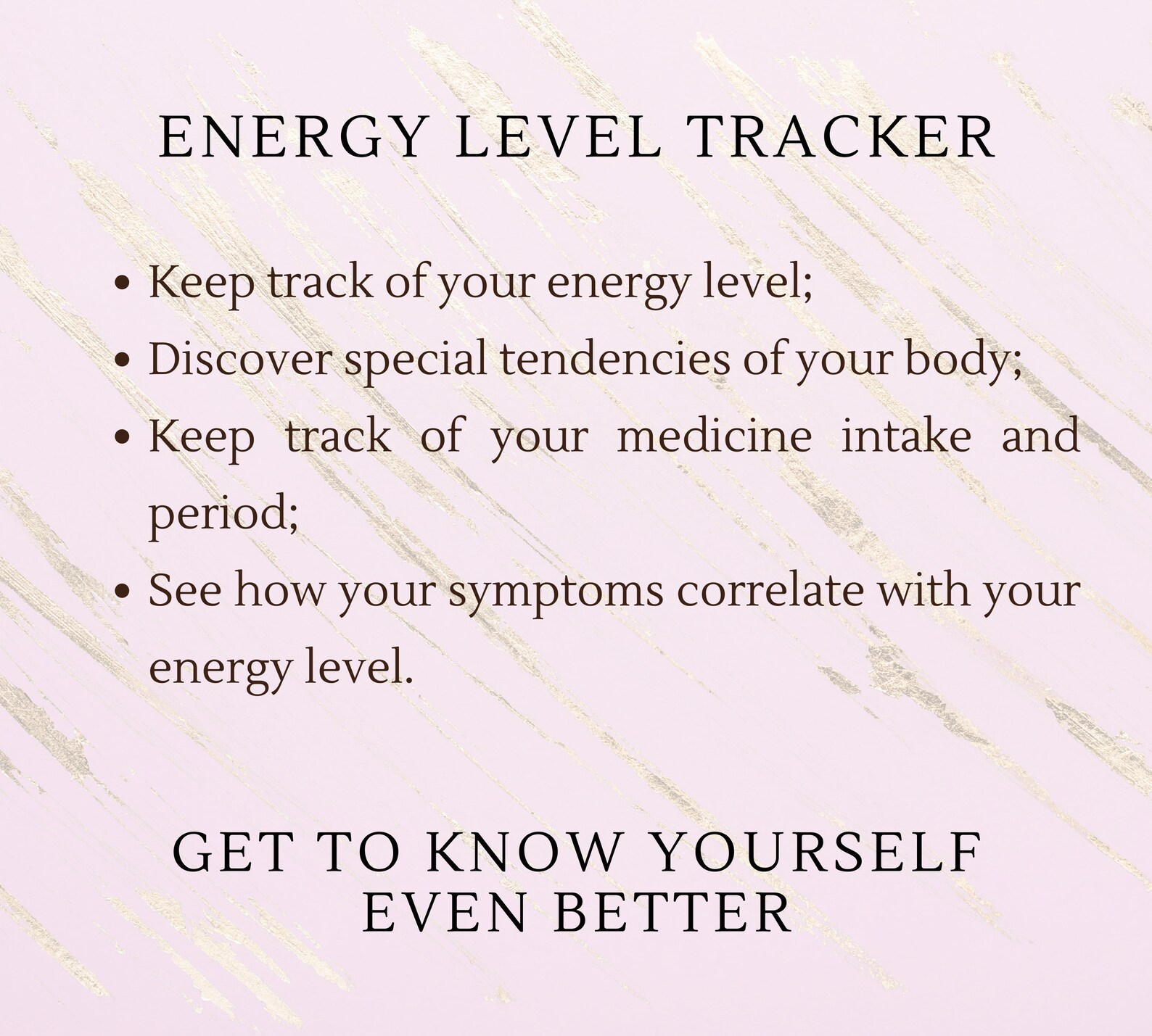 Energy Level Monthly Tracker | Printable Energy Tracker | Symptoms ...