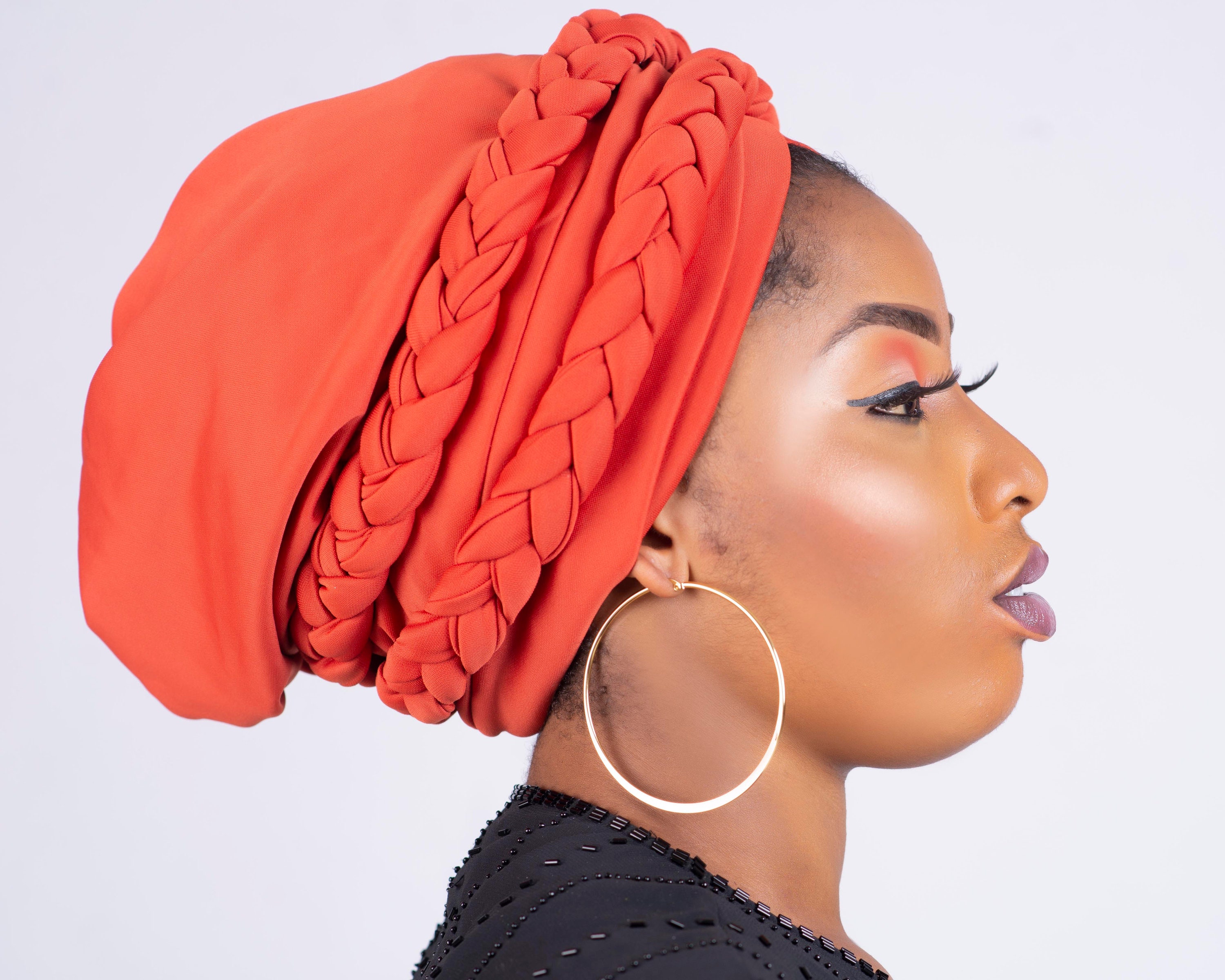 DOUBLE BRAIDED Pre-tied Turban Chemo Cap Hair Loss Cover - Etsy