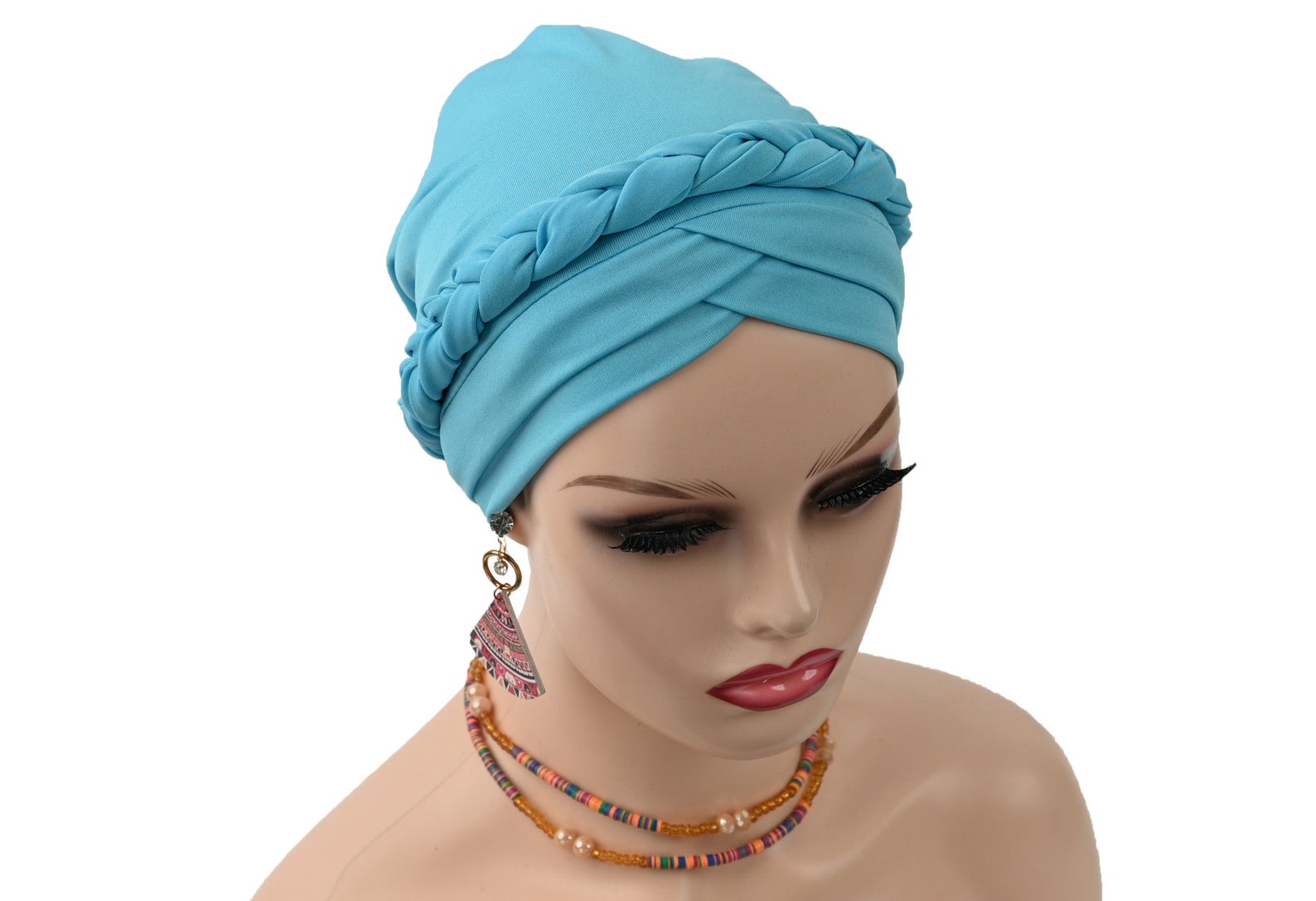 CHEMO CAPS Pre-tied Braided Cancer Beanies Chemo Headwear Nurses Caps ...