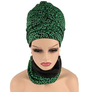 LEATHER & CREPE Pre-tied Turban. One Turban Many Ways to Style, Elegant ...