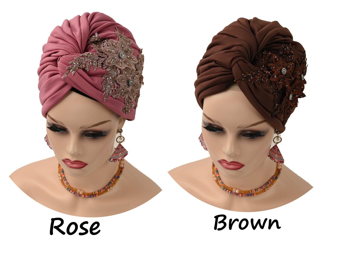 PRE-TIED LUXURY Turban Wedding Instant Turban Headwrap Women Party Wear ...