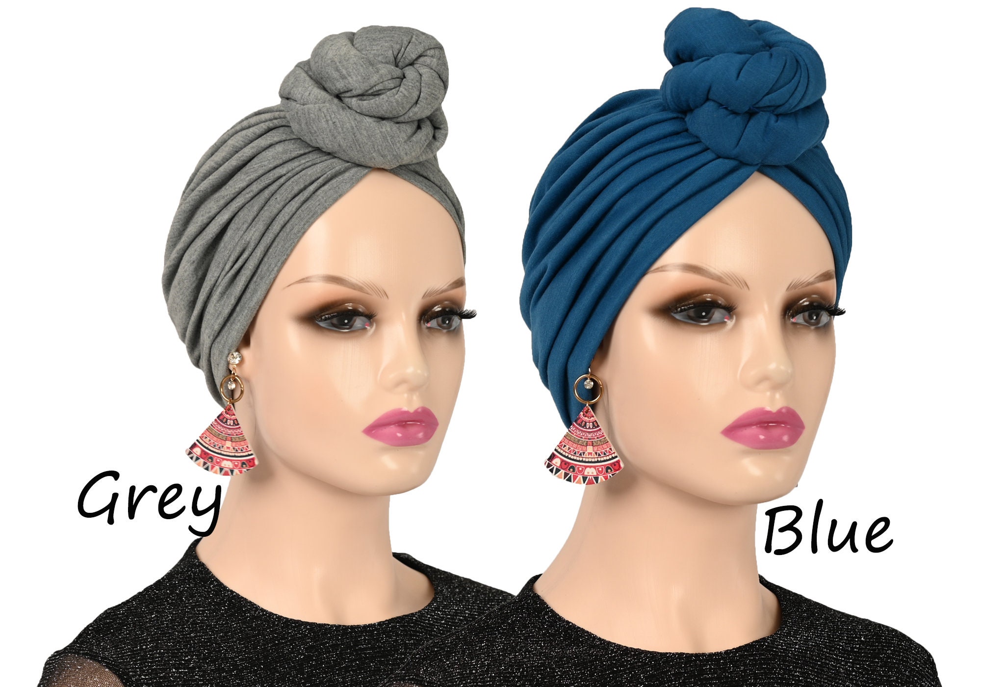 KNOT PRE-TIED Turban Full Coverage Cap Pre-tied Women Stretchy Hat ...