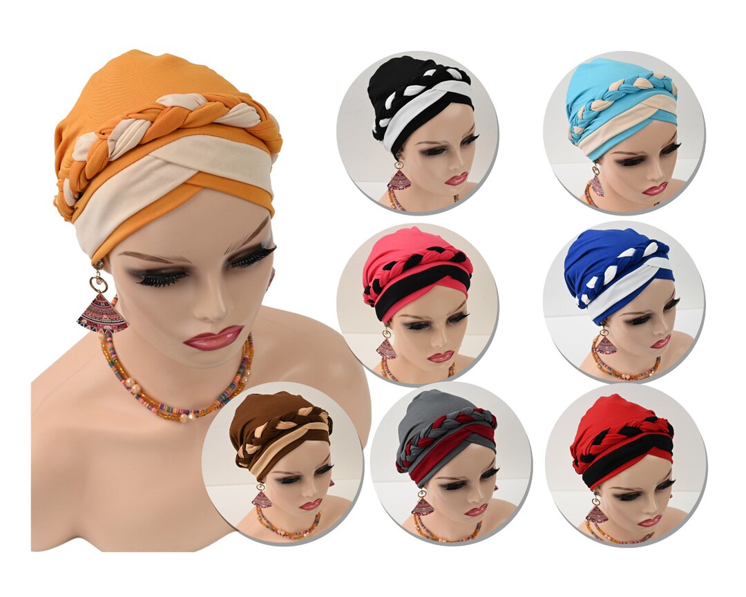 Chemo Caps PRE-TIED BRAIDED Cancer Beanies Chemo Headwear Cancer Caps ...