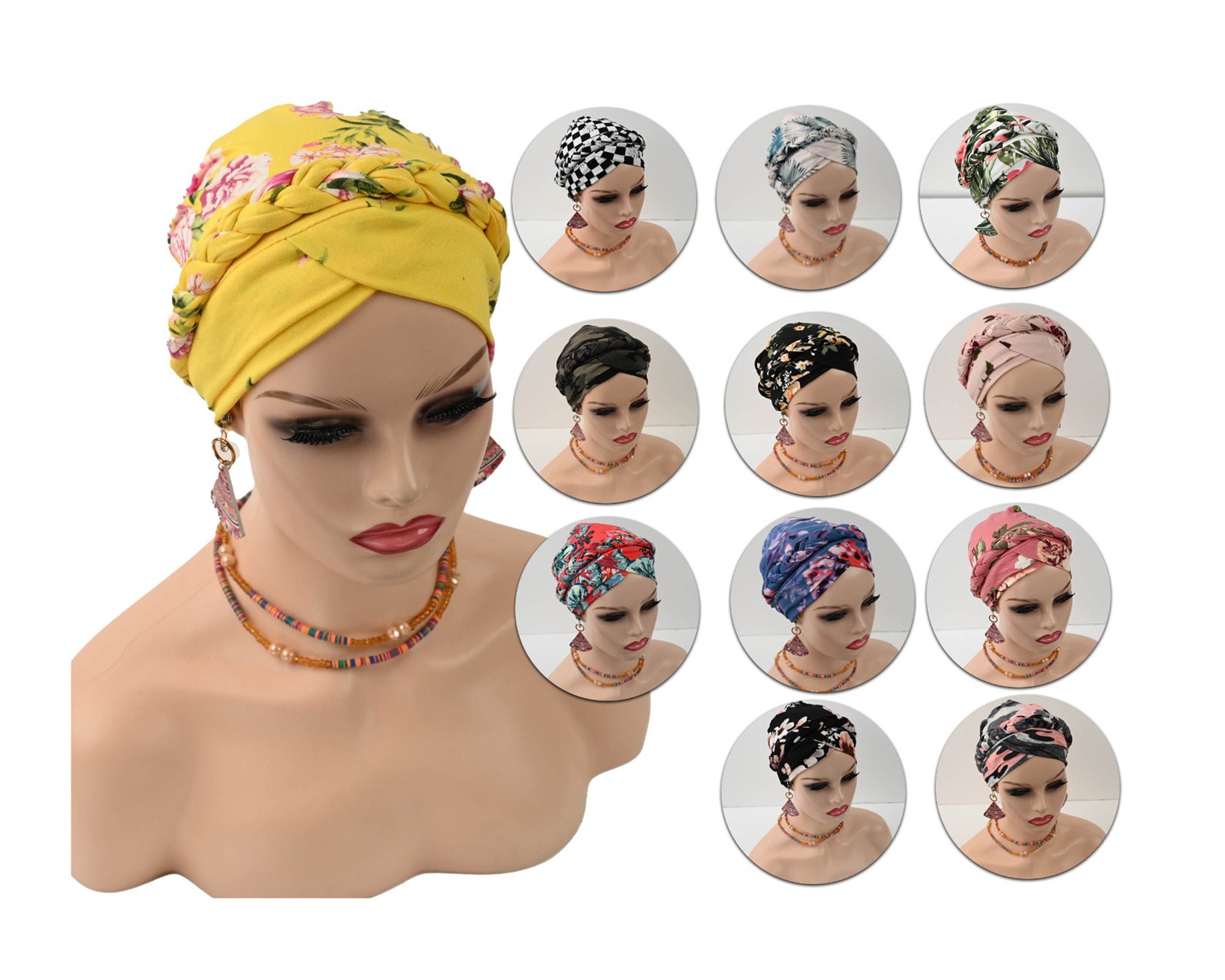 CHEMO Caps Pre-tied BRAIDED Cancer Beanies Chemo Headwear Cancer Caps ...