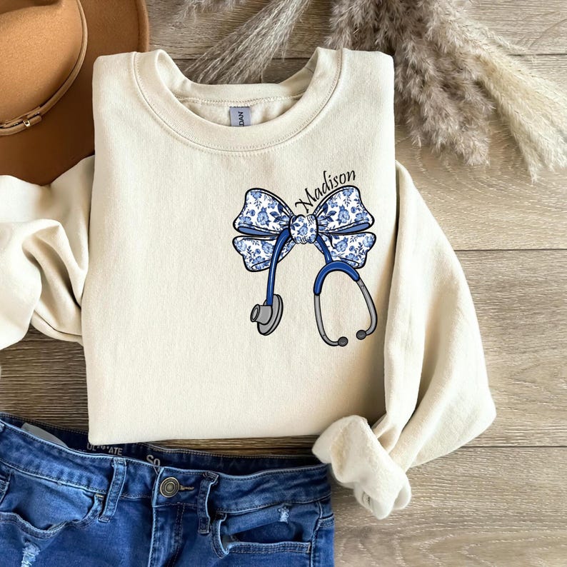 Sudadera con lazo y estetoscopio de enfermera personalizado, regalo ...