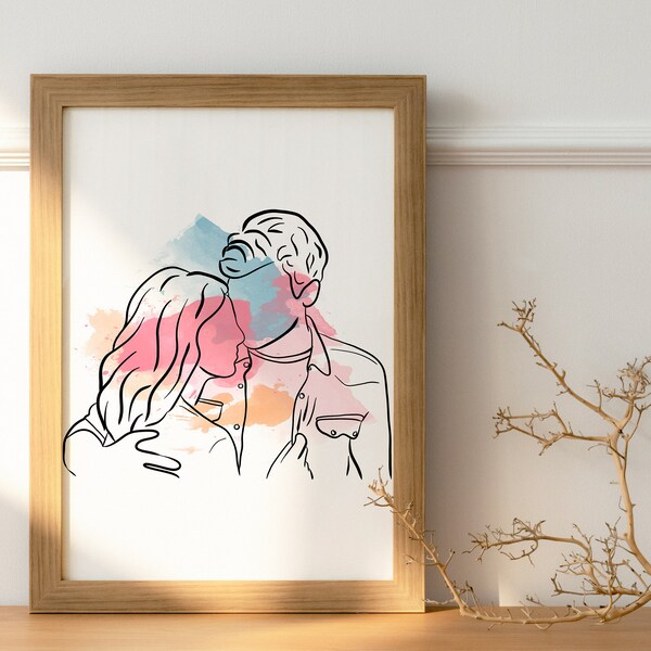 Custom Line Drawing Pillow - Etsy