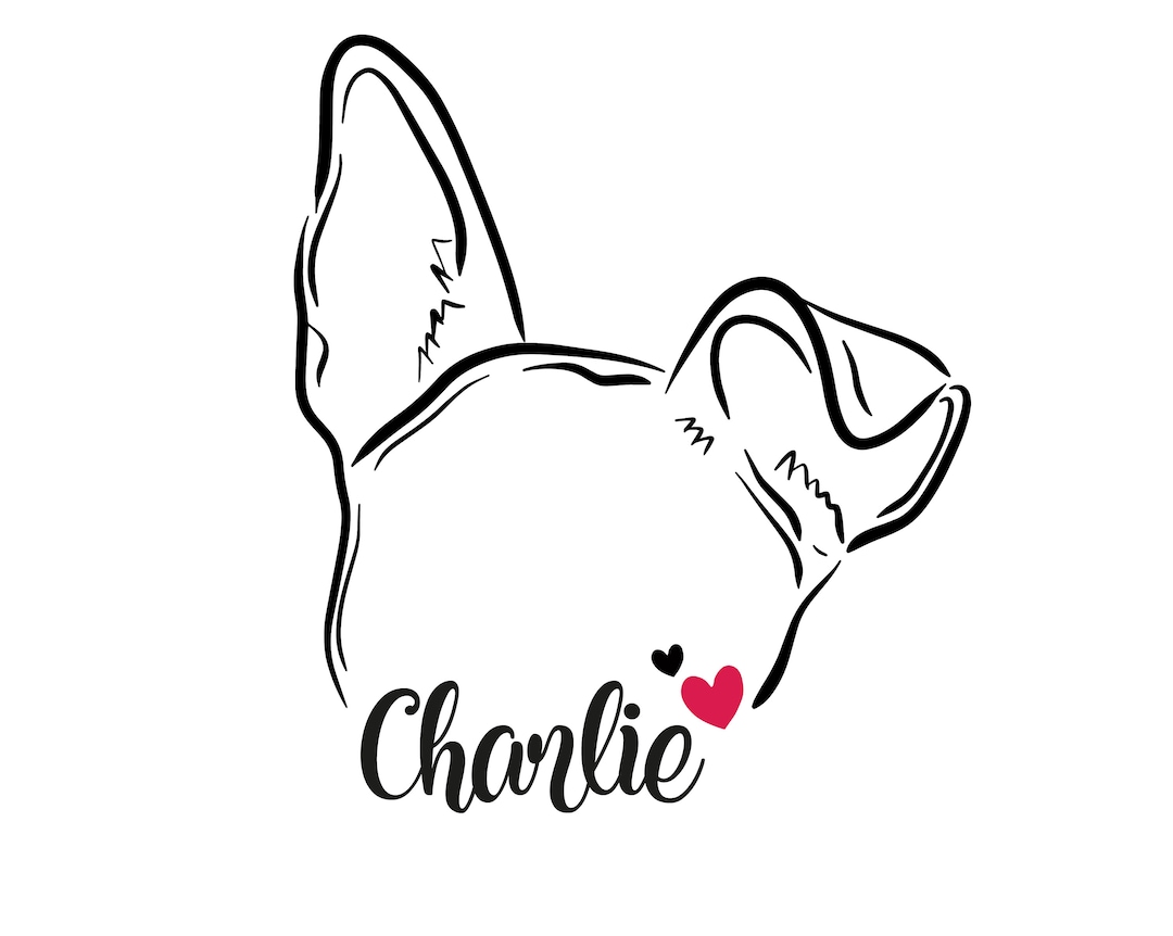 Custom Pet Ear Outline Drawing, Dog Ear Drawing, Pet Ear Tattoo Design ...