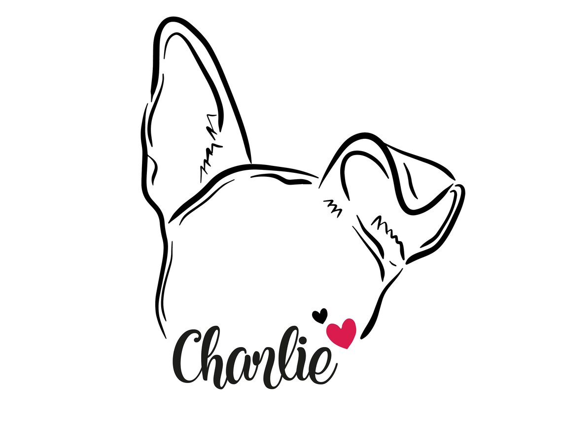 Custom Pet Ear Outline Drawing Dog Ear Drawing Pet Ear - Etsy