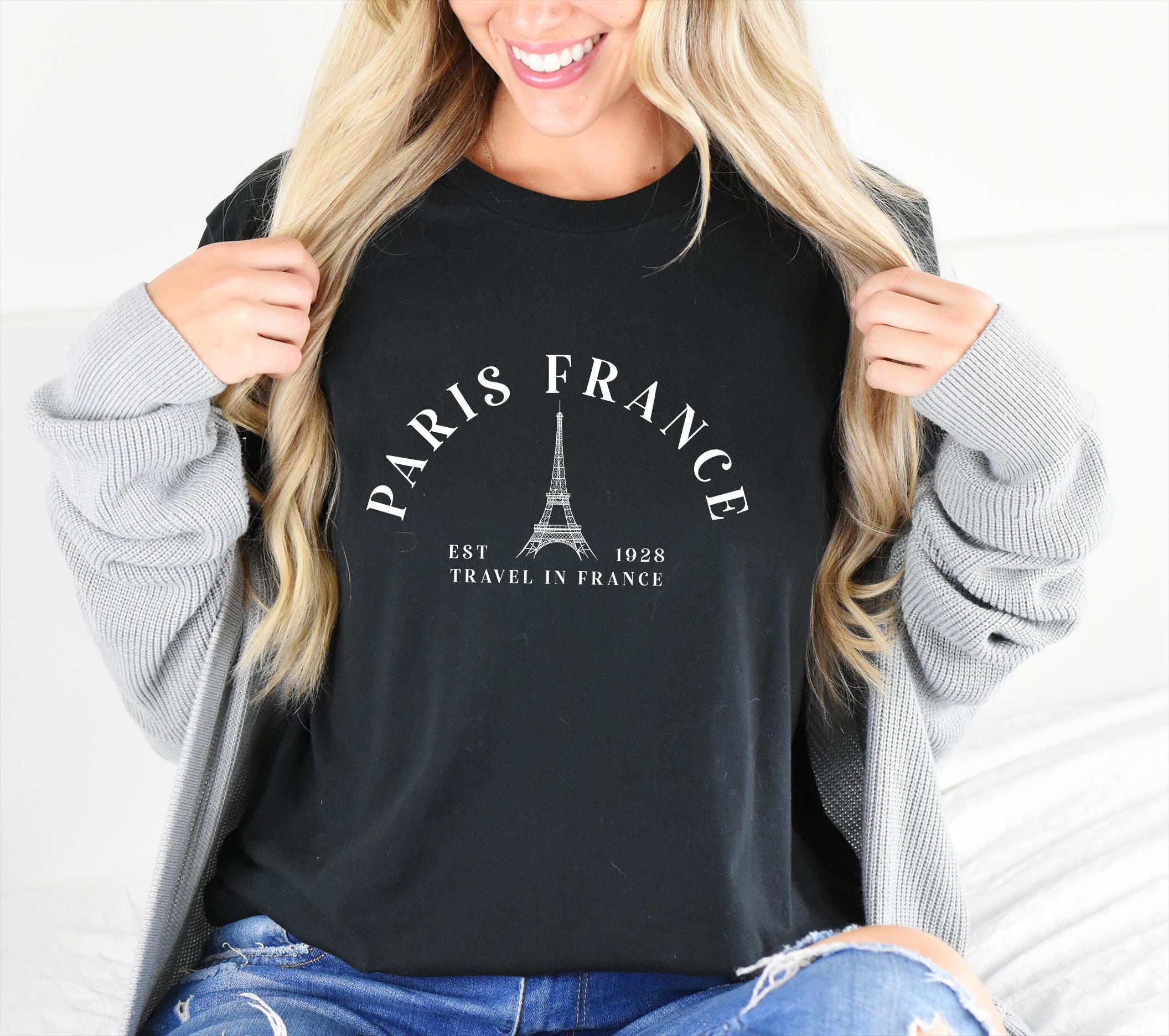 Paris France T-shirt: Eiffel Tower, Retro Travel Tee - Etsy