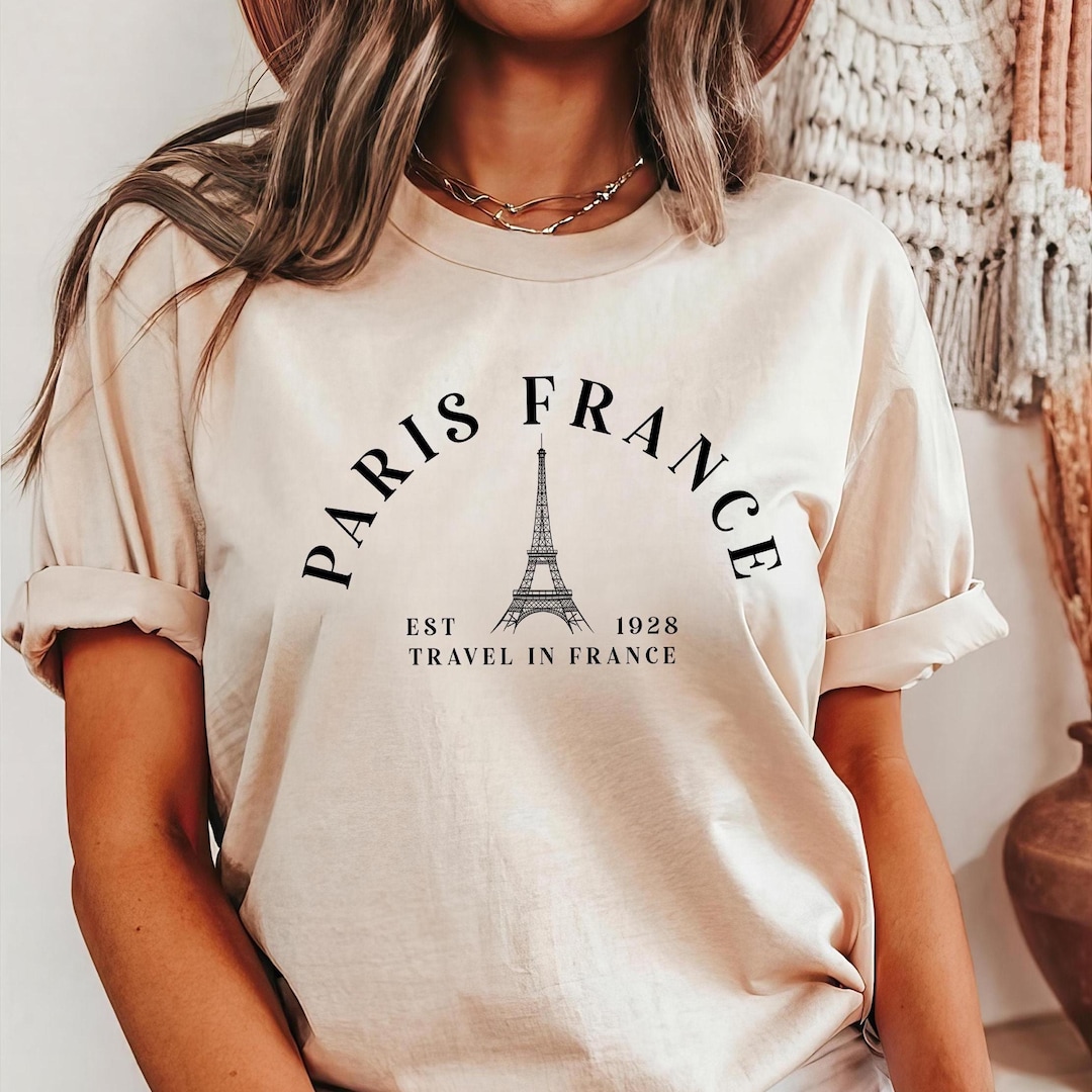 Paris France T-shirt: Eiffel Tower, Retro Travel Tee - Etsy
